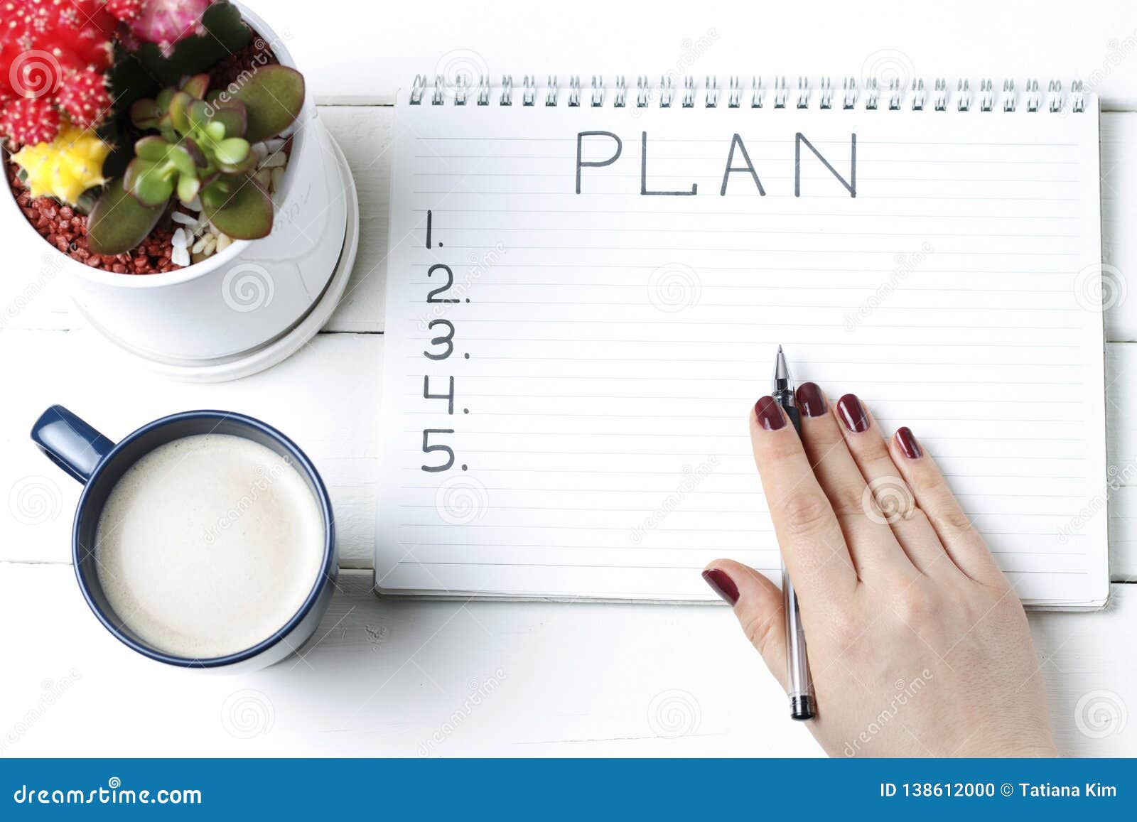 Inscription Plan in Notepad, Close-up, Top View, Concept of Planning ...