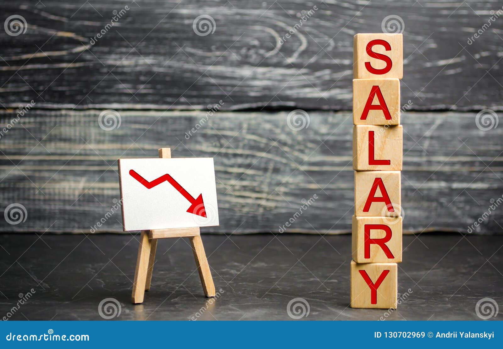 The Inscription `salary` and the Red Arrow Down. Lower Salary, Wage ...