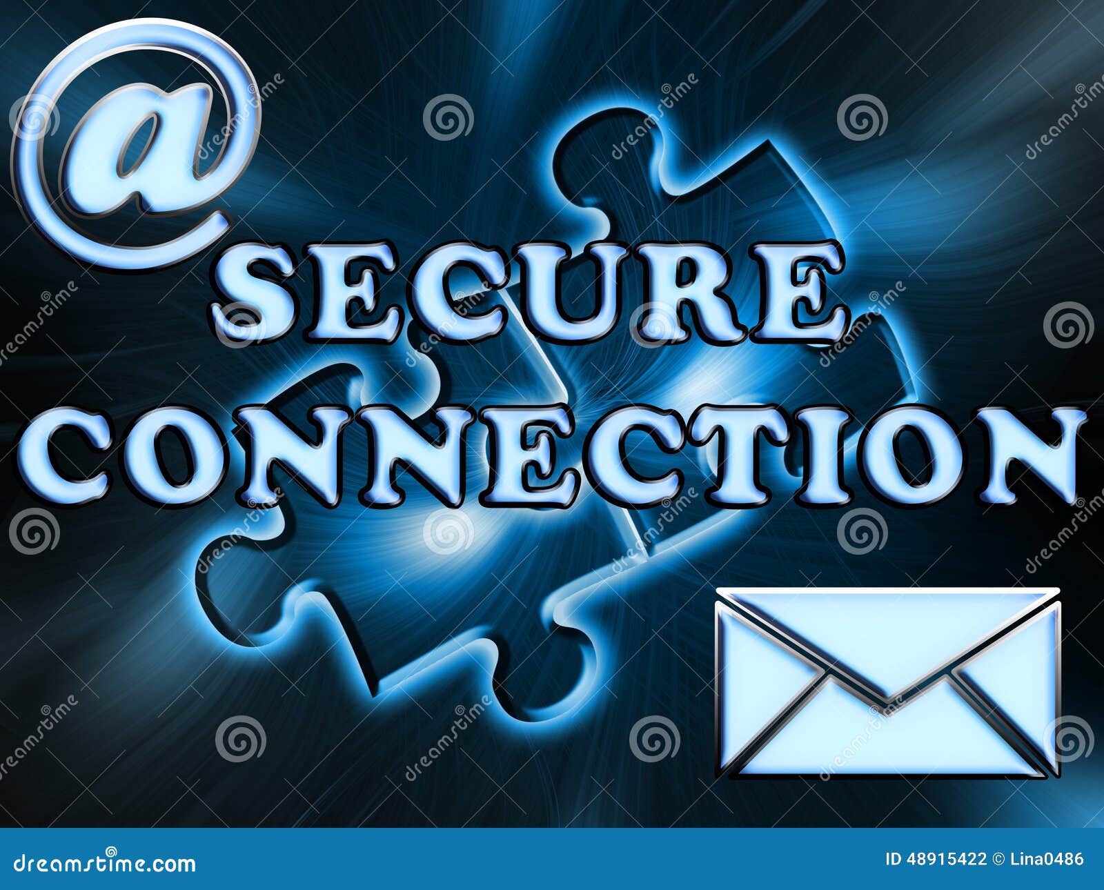 Inscription Secure Connection Stock Illustration - Illustration of ...
