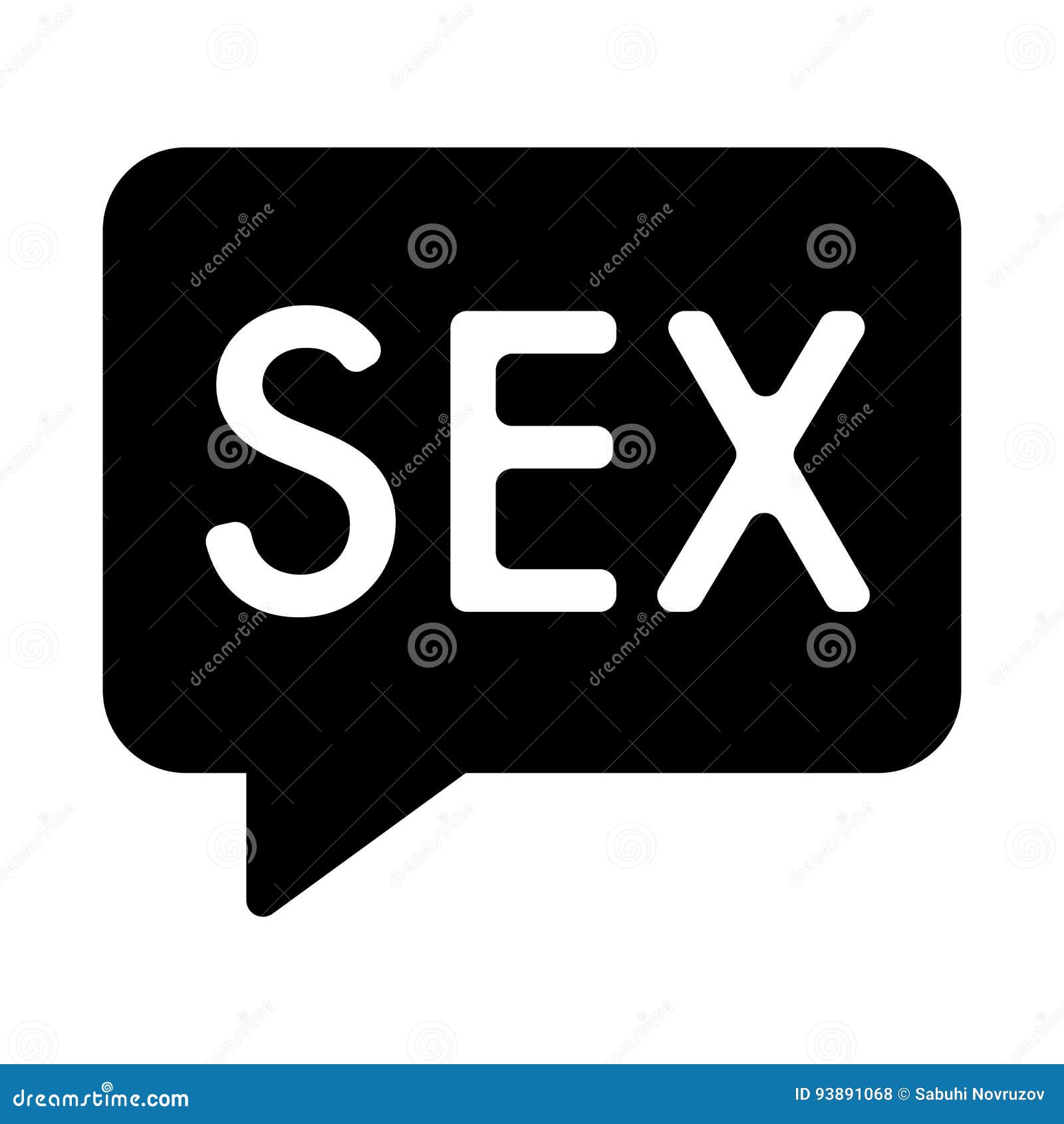 Inscription Of Sex Simple Vector Icon Black And White Illustration Of