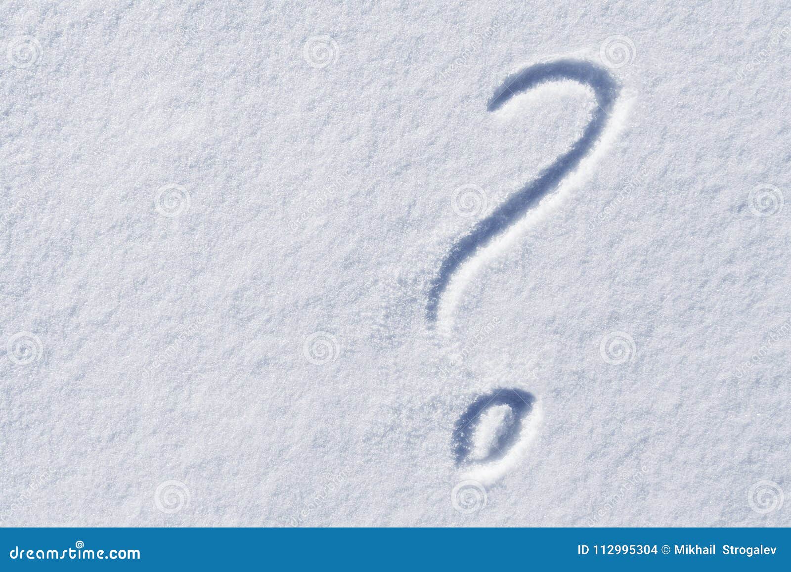 The Inscription on the Snow Surface - Question Mark Stock Photo - Image ...