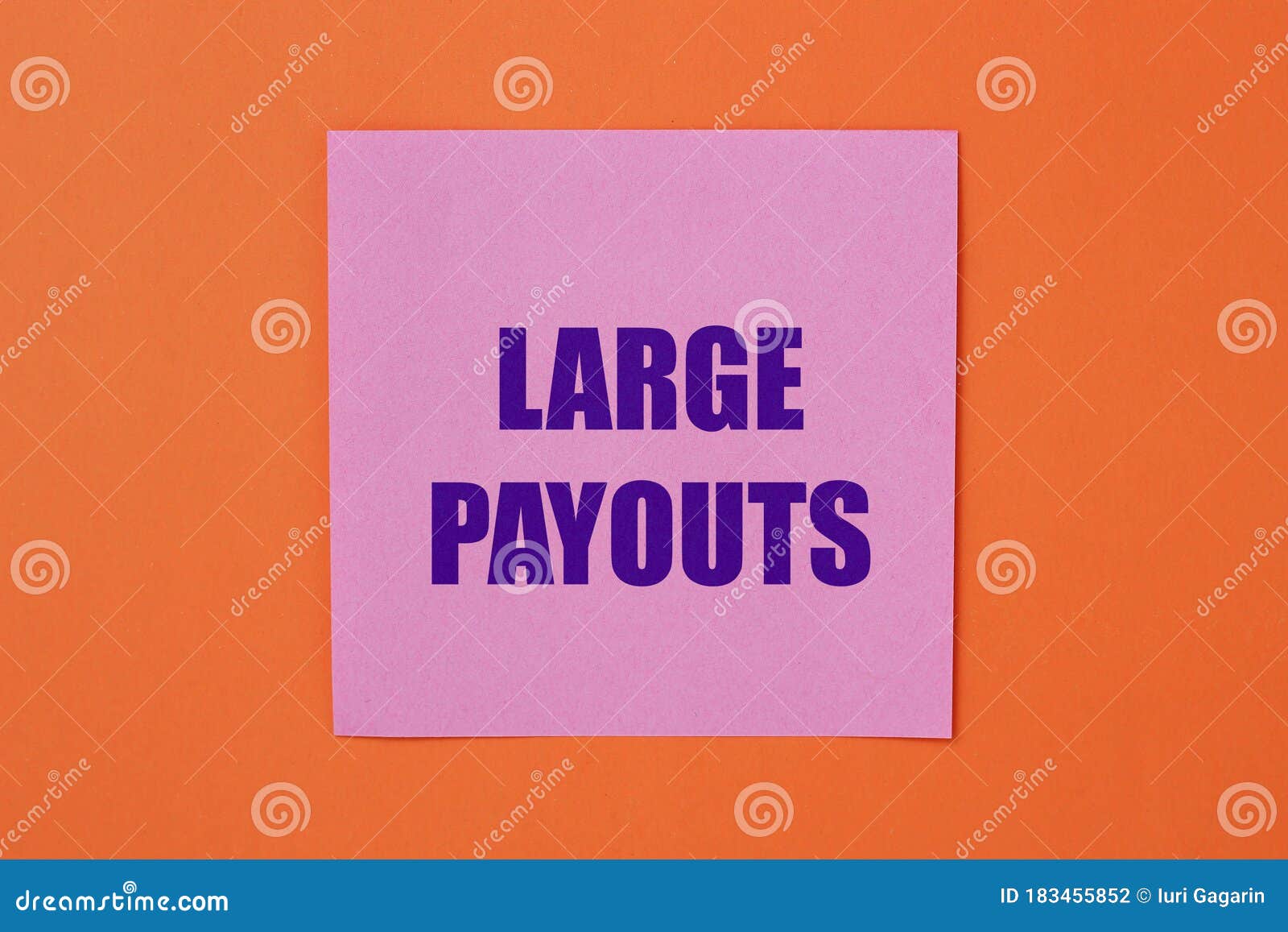 The Inscription on the Sticker: Large Payouts Stock Photo - Image of ...