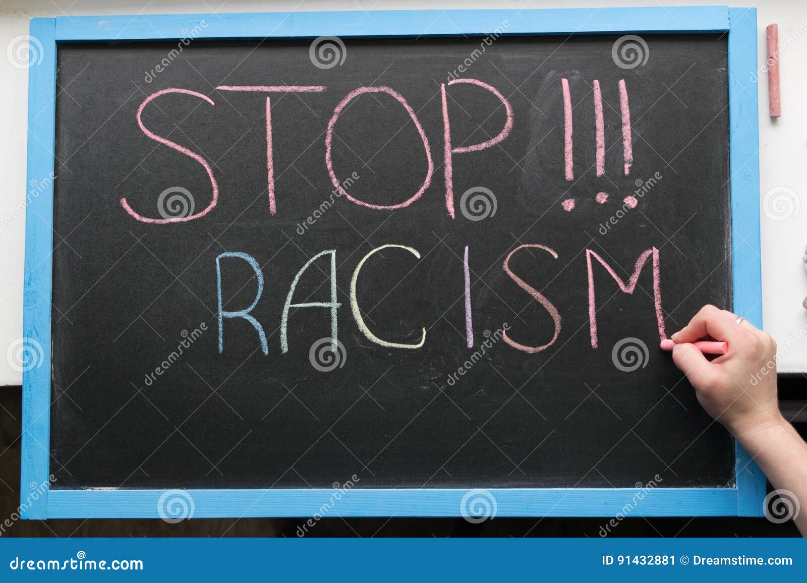 Inscription of stop racism stock image. Image of conceptual - 91432881