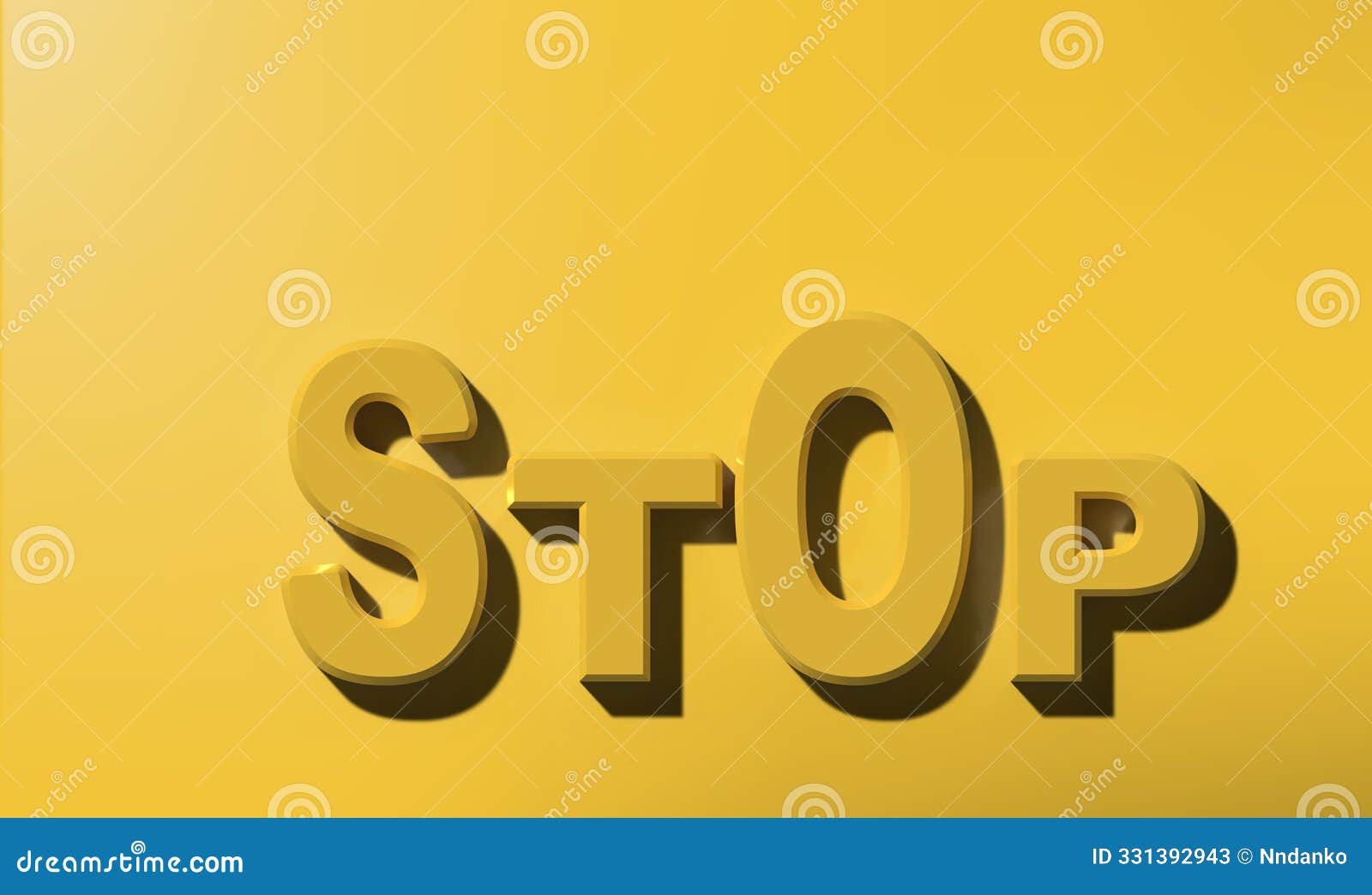 The Inscription Stop on a Yellow Background, Letters with a Shadow. 3D ...