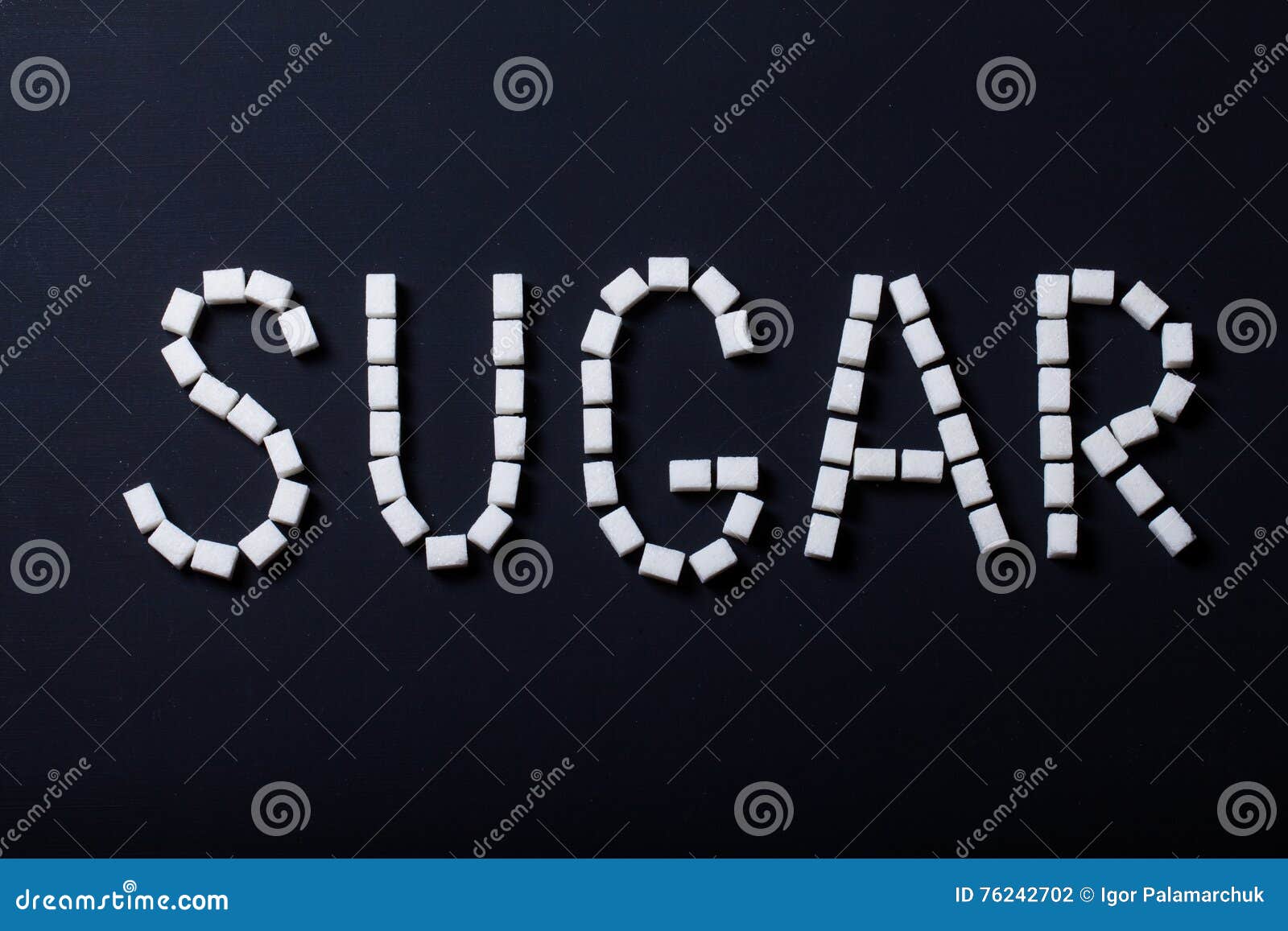 Inscription Sugar Written from a Piece of Sugar Stock Photo - Image of ...