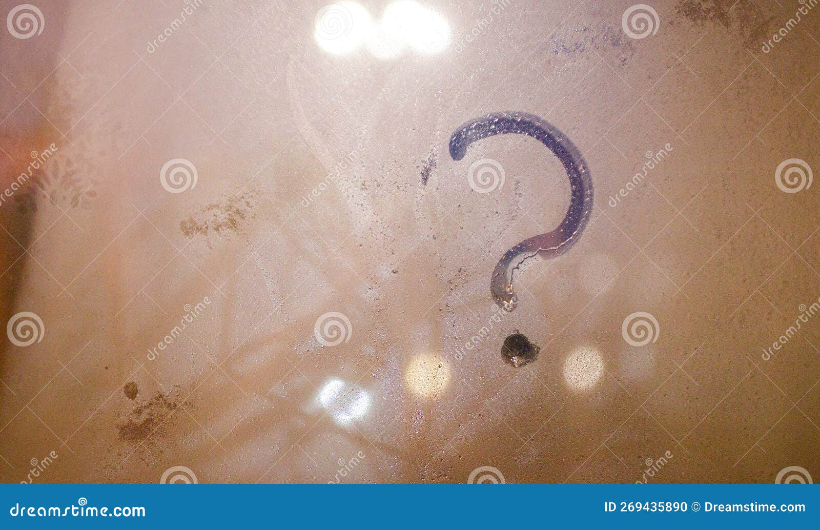 The Inscription on the Sweaty Glass - Question Mark Stock Photo - Image ...
