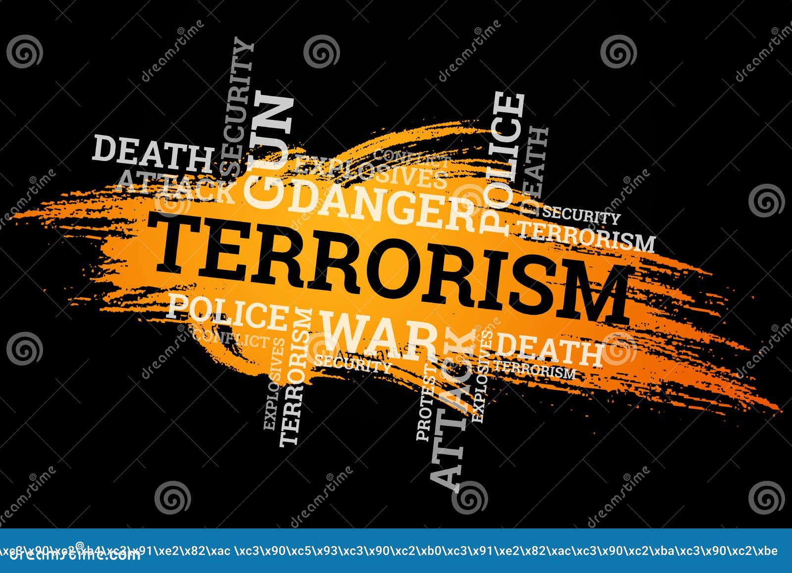 The Inscription Terrorism on a Black Background. the Concept of Stop ...