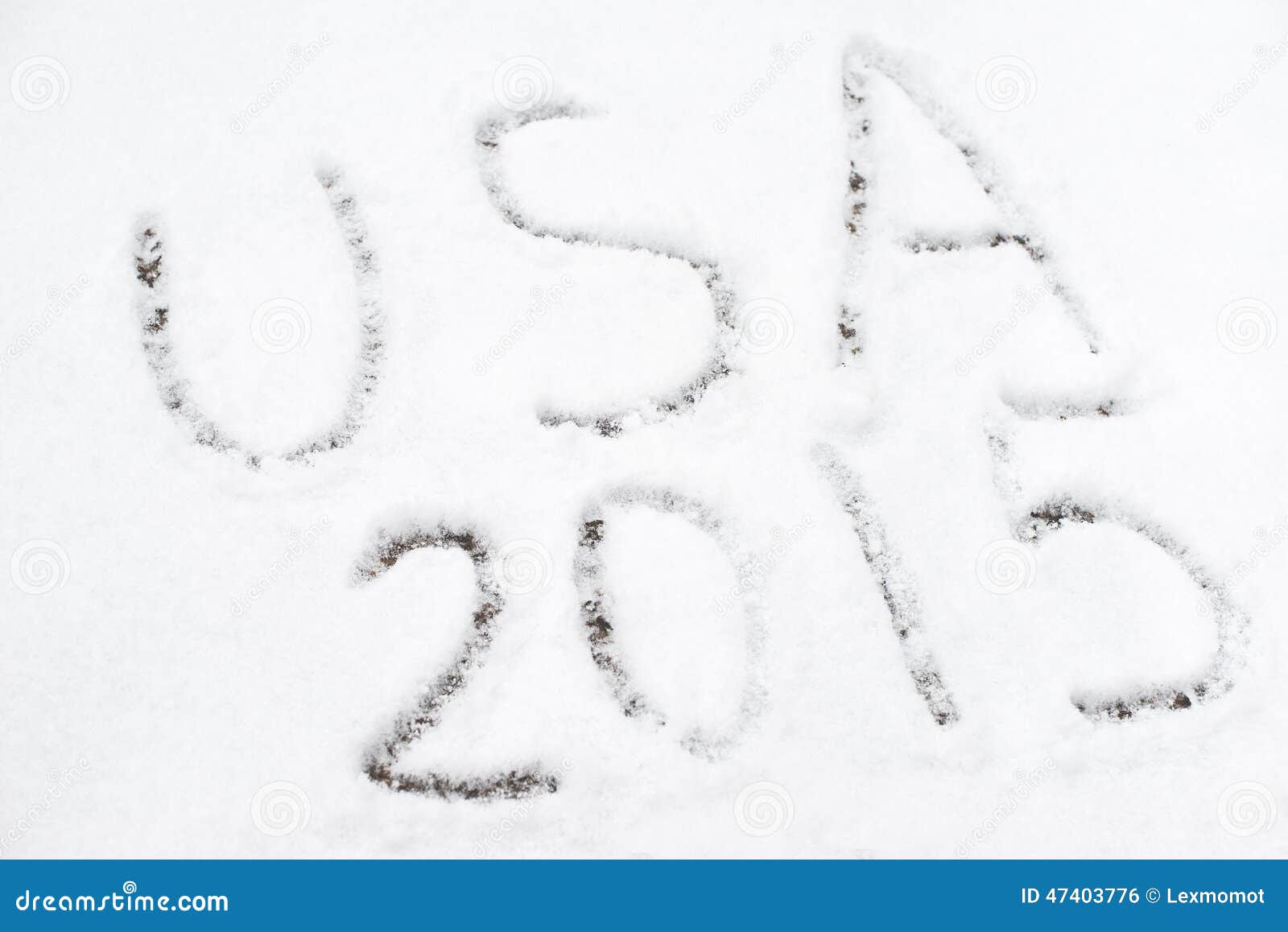 Inscription Usa 2015 on Snow-covered Ice Stock Photo - Image of auto ...
