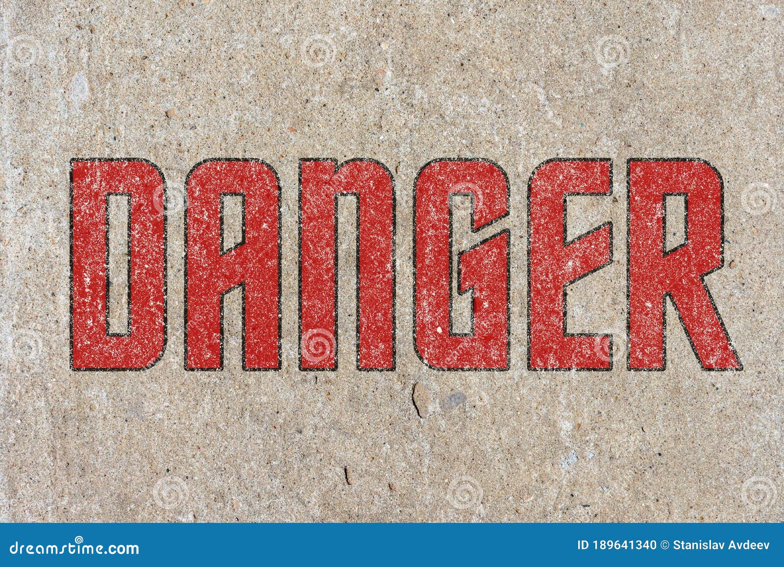 The Inscription Warning of the Danger. Stencil Stock Illustration ...