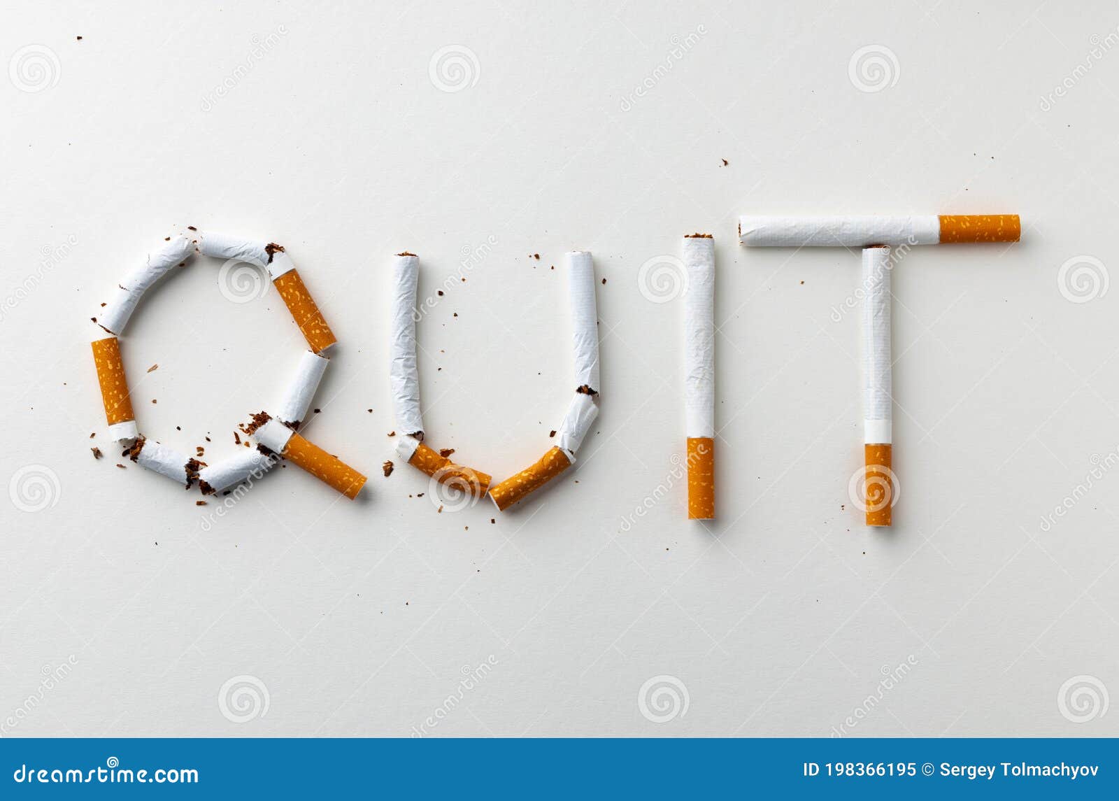 Inscription Word QUIT Made Out of Cigarettes Top View Stock Image ...
