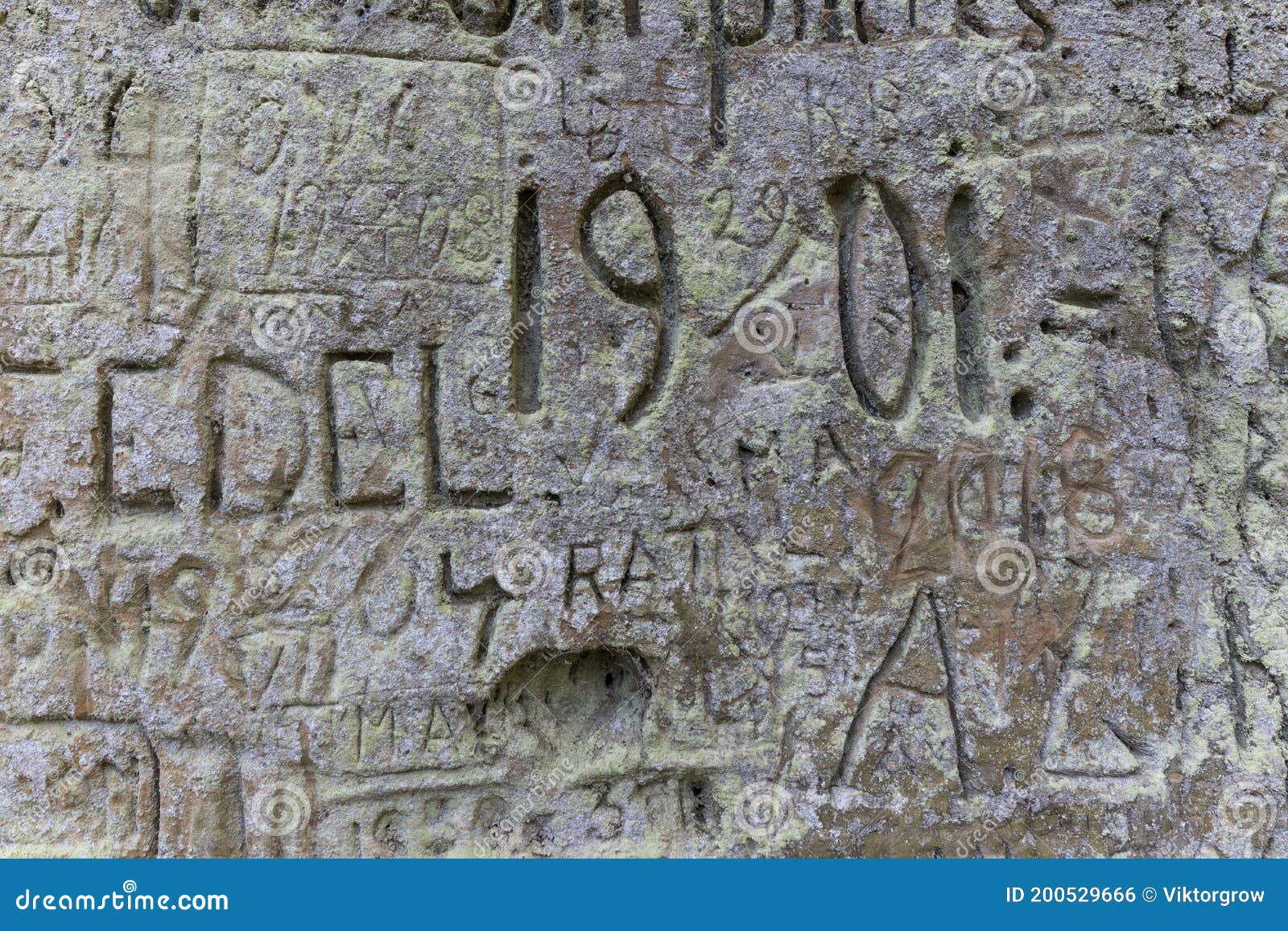 Inscriptions and Drawings on the Cave Wall Stock Photo - Image of ...