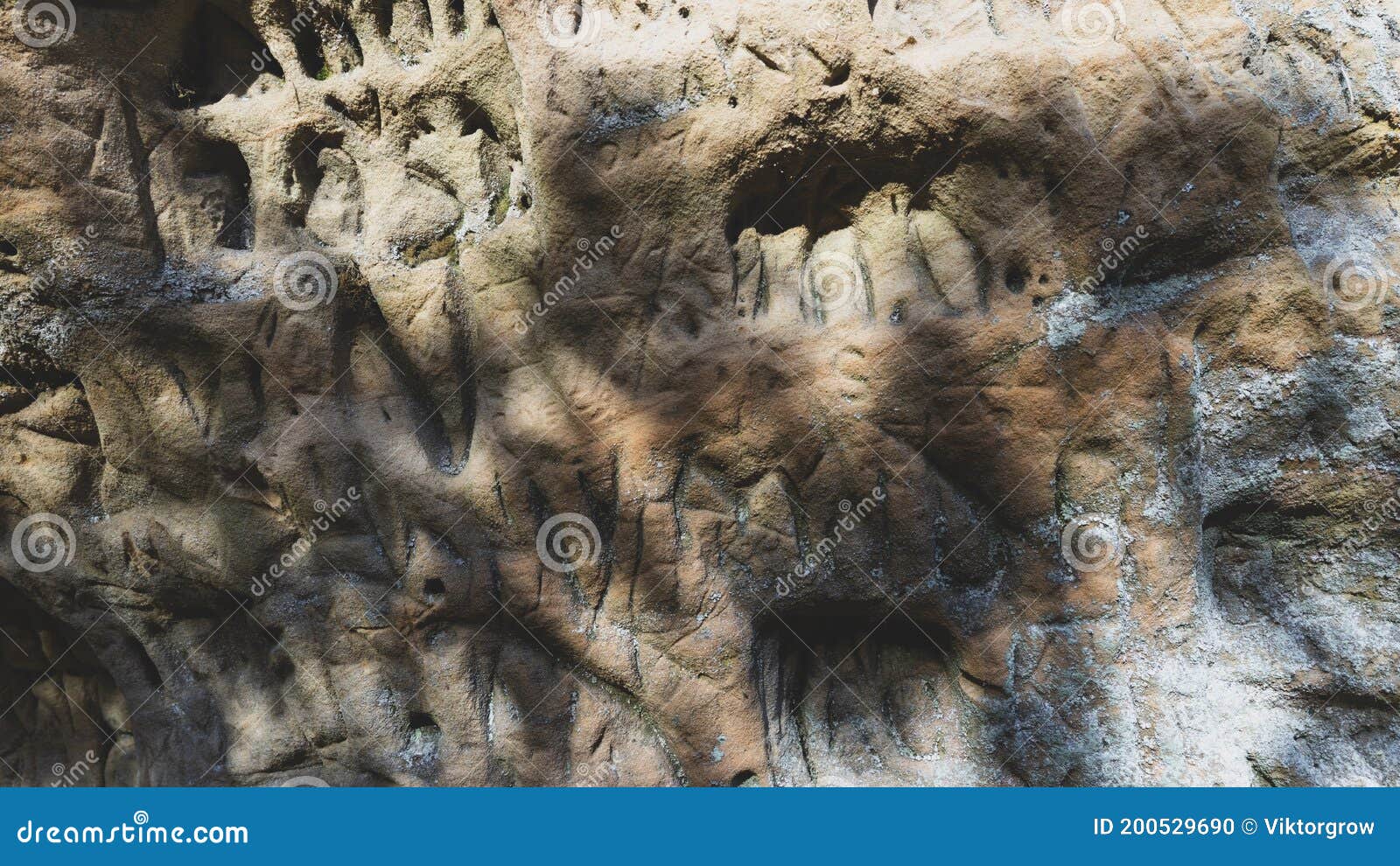 Inscriptions and Drawings on the Cave Wall Stock Photo - Image of ...