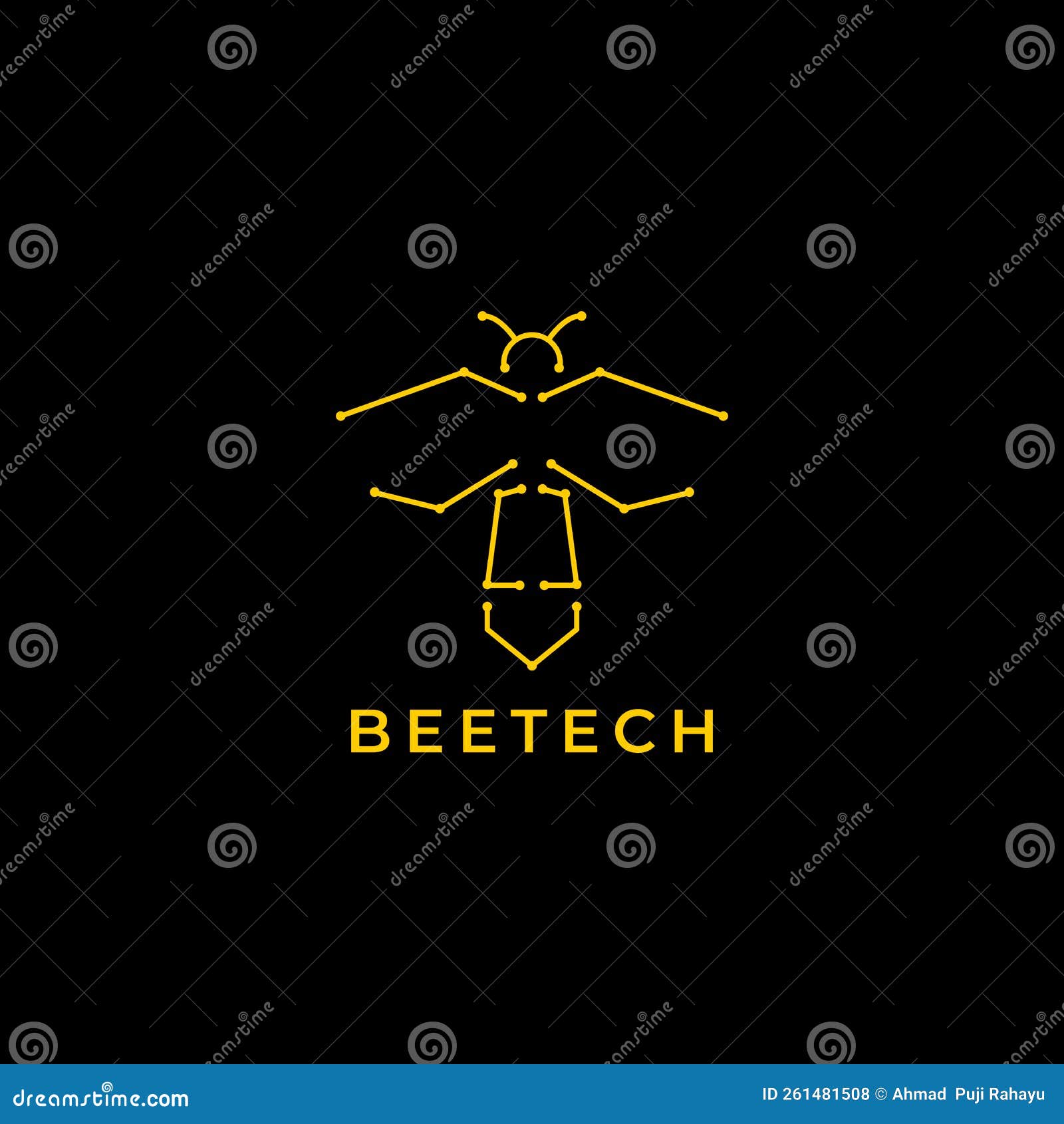Insect Bee Line Technology Modern Logo Design Stock Vector ...