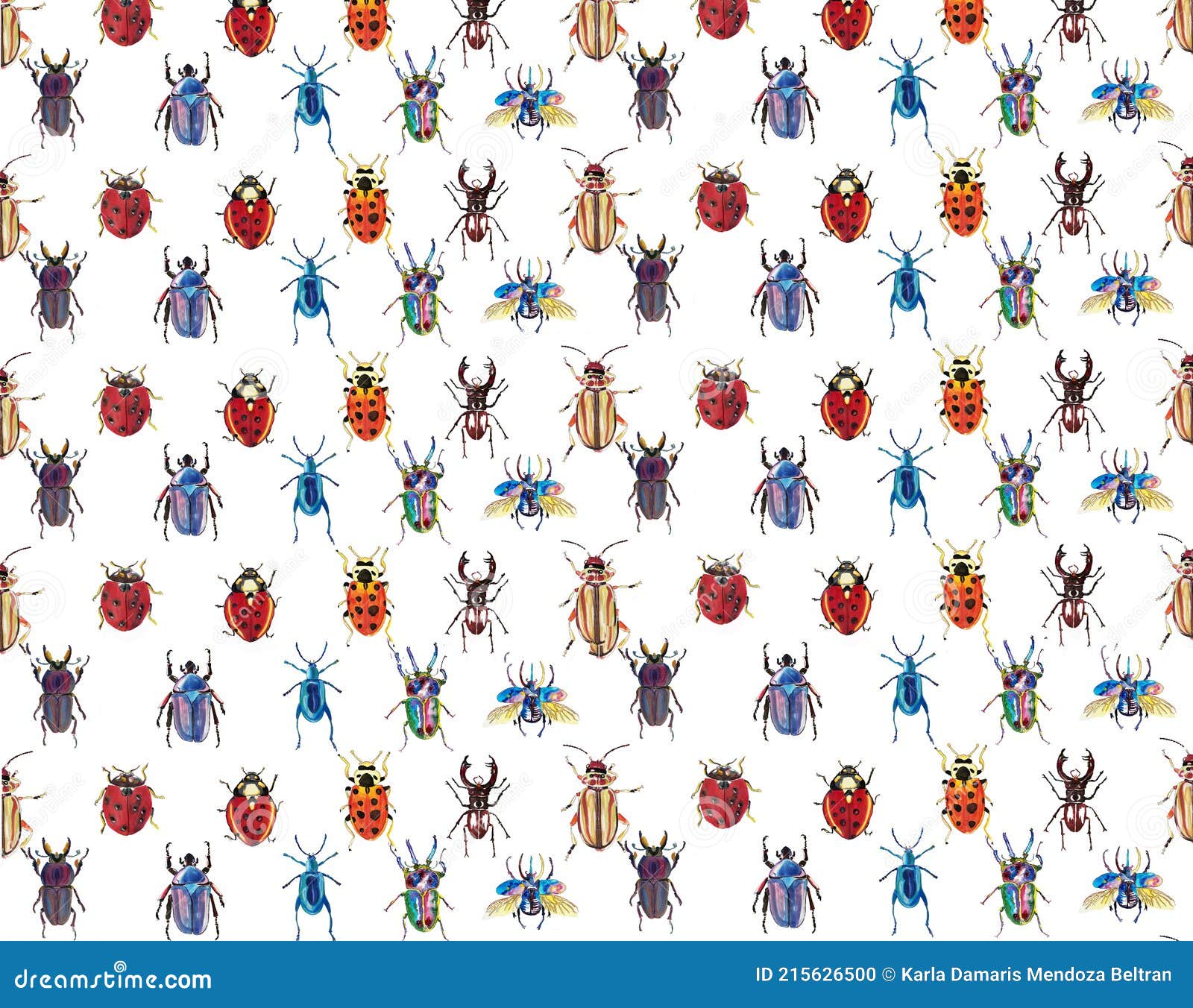Insect and Bug Patterns for Cards and Fabrics Stock Illustration ...