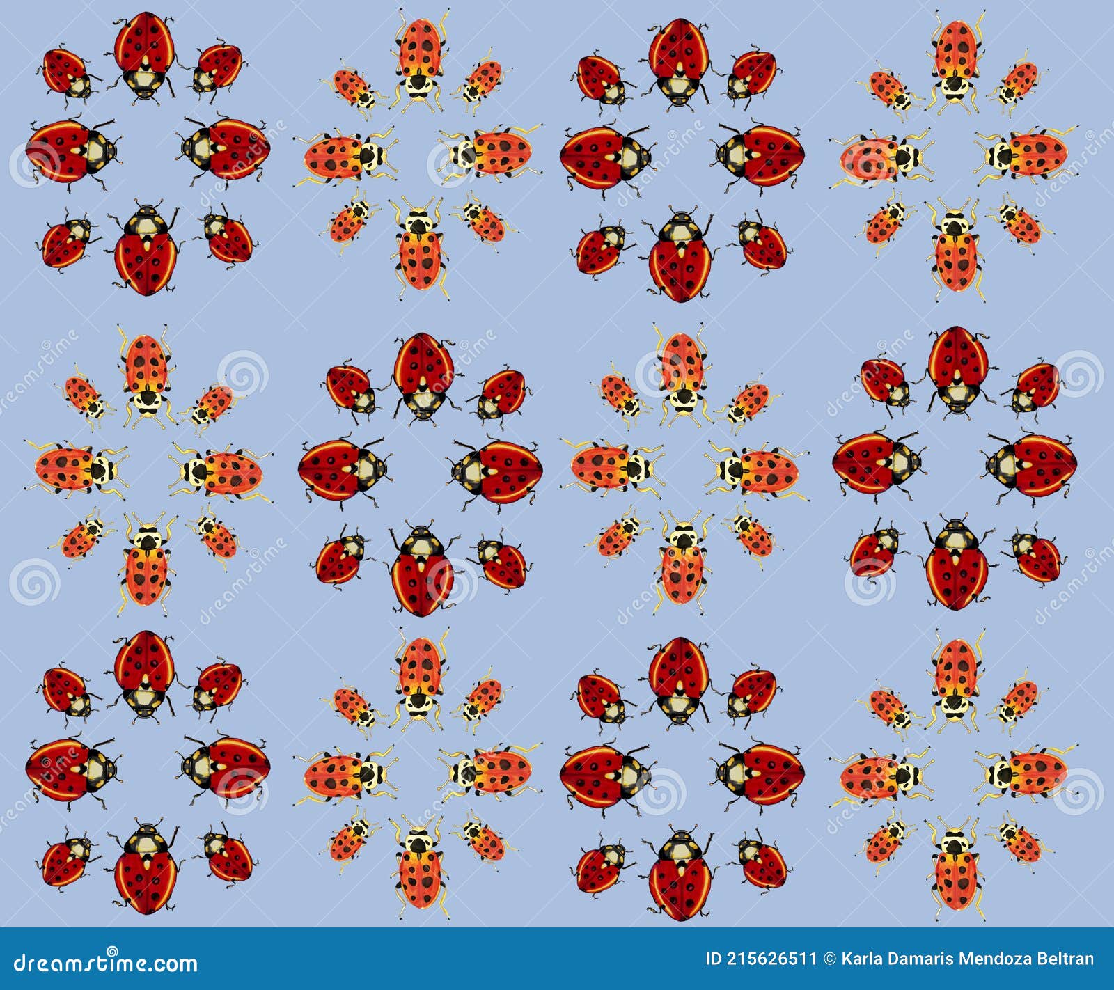 Insect and Bug Patterns for Cards and Fabrics Stock Illustration ...