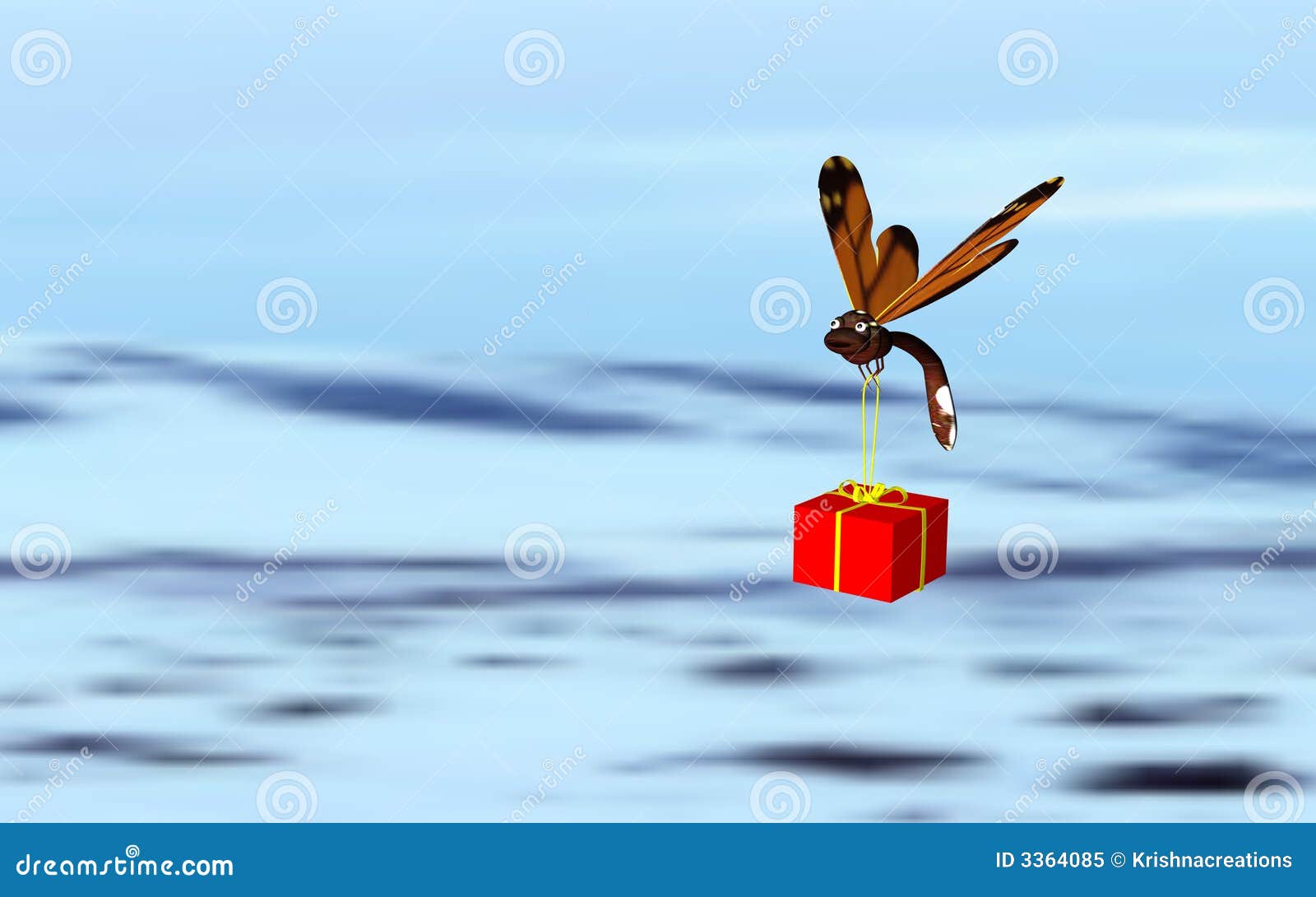 Insect carrying the gift stock illustration. Illustration of ...