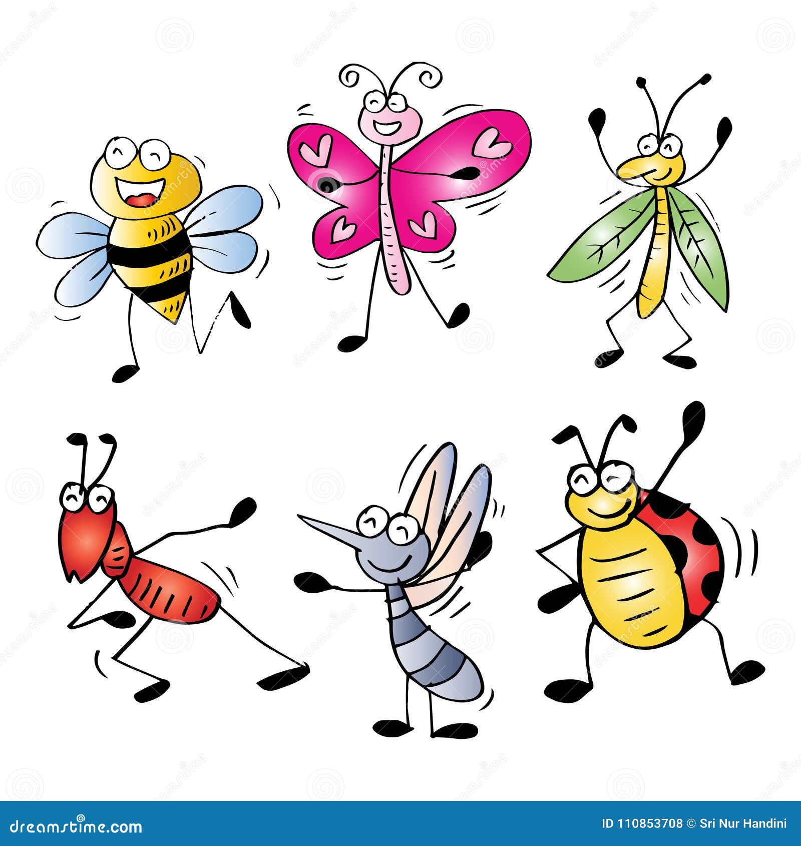 Insect cartoon stock illustration. Illustration of insects - 110853708