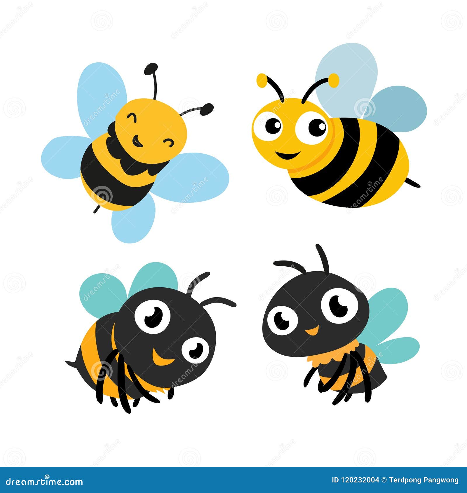Bee Character Vector Design Stock Vector - Illustration of drawing ...
