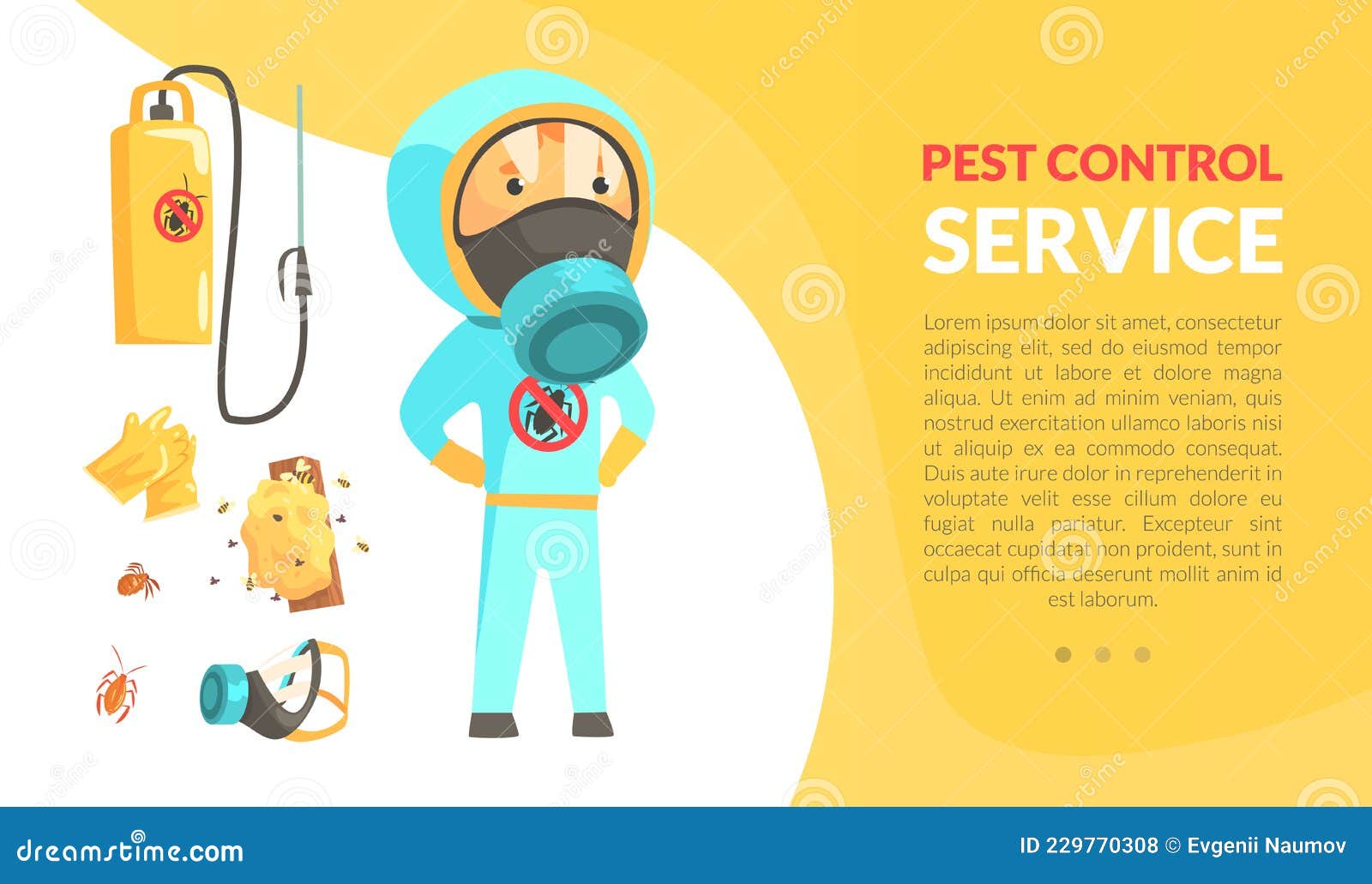 Insect Control and Disinfestation Service with Man in Protective Outfit ...