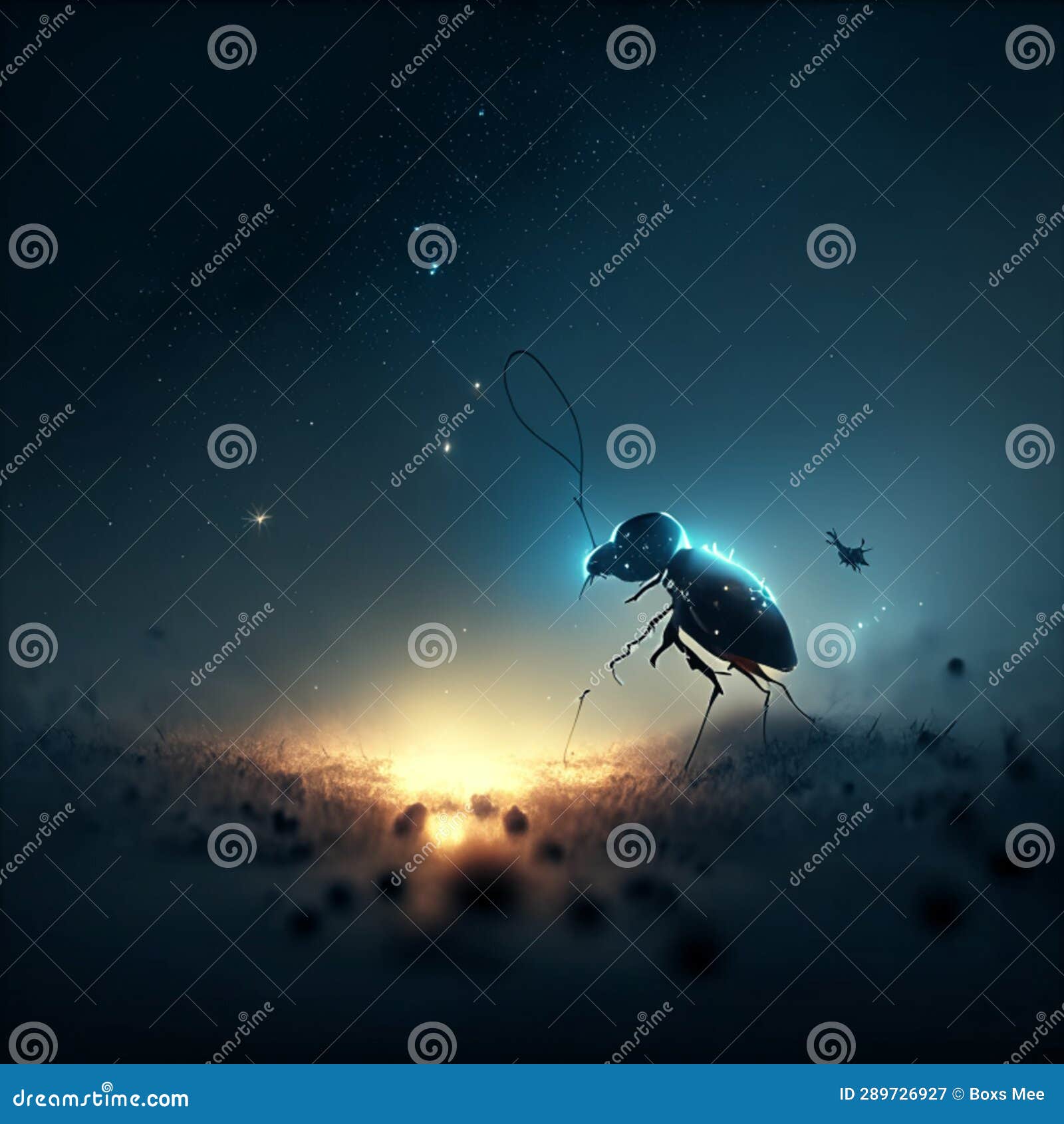 Insect in the Dark. 3d Rendering. Computer Digital Drawing Stock ...