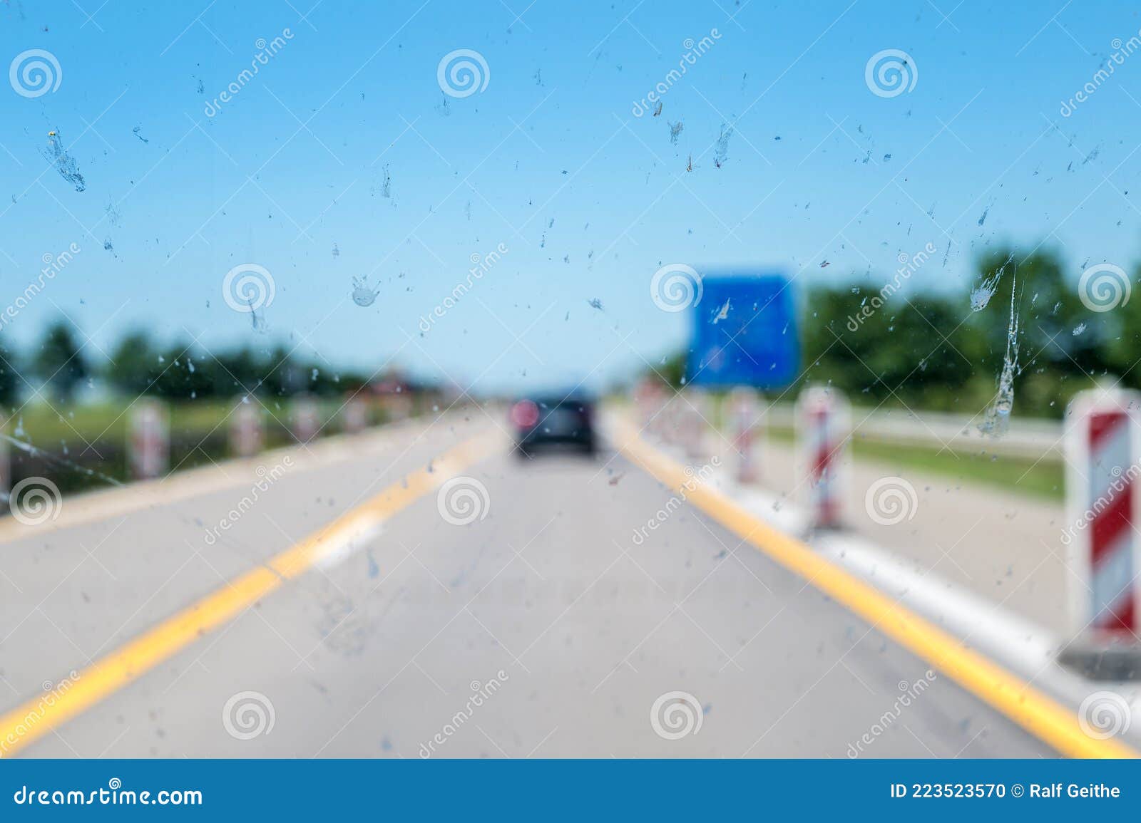 Remains of Insects As a Visual Obstruction on the Windshield of a Car ...