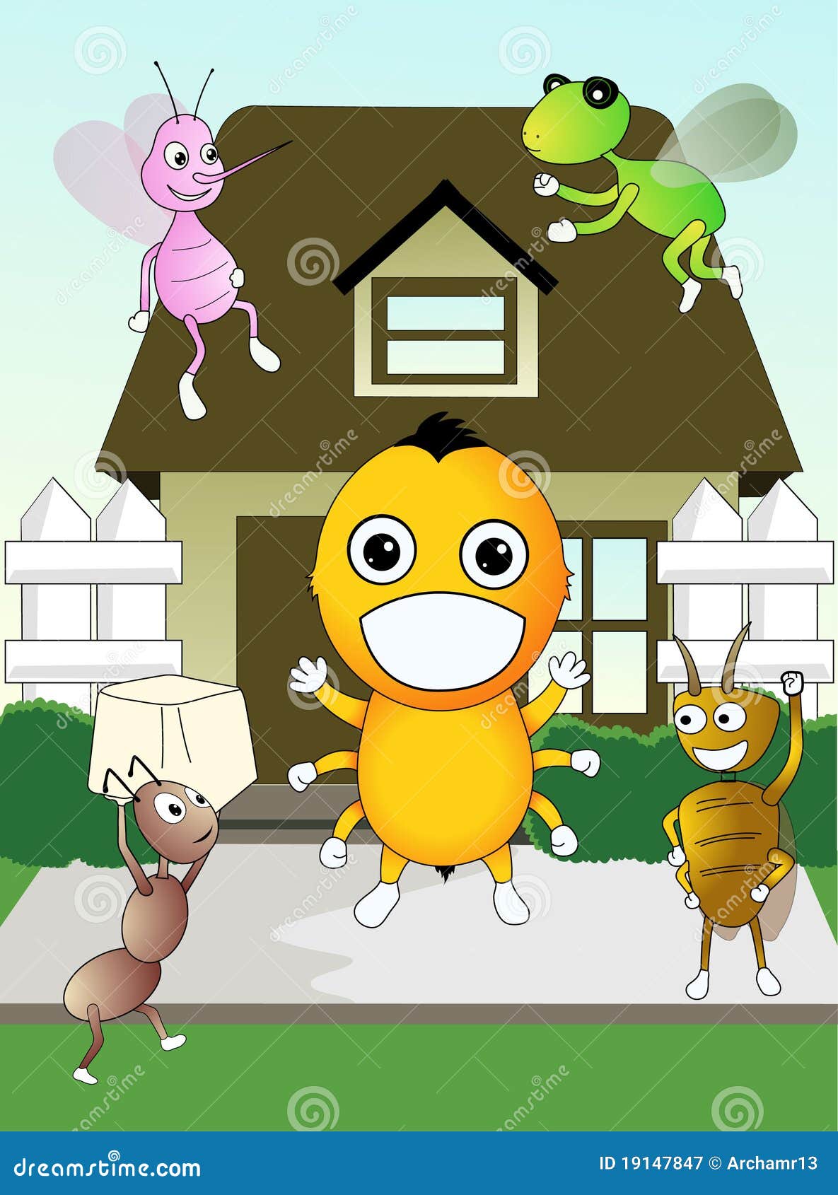 Insect family stock vector. Illustration of house, life - 19147847