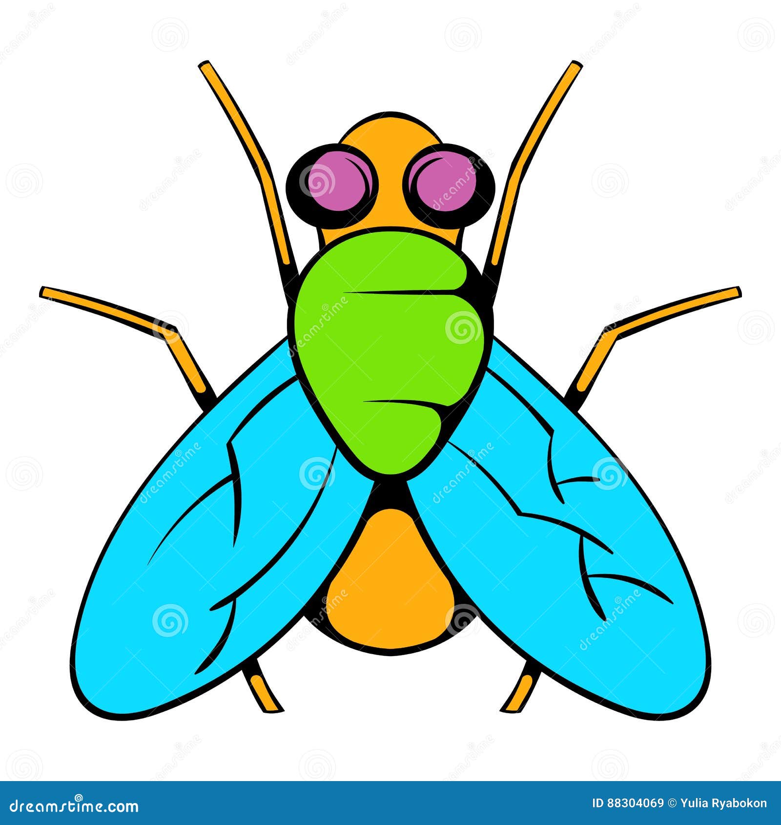 Insect Fly Icon, Icon Cartoon Stock Vector - Illustration of biology ...
