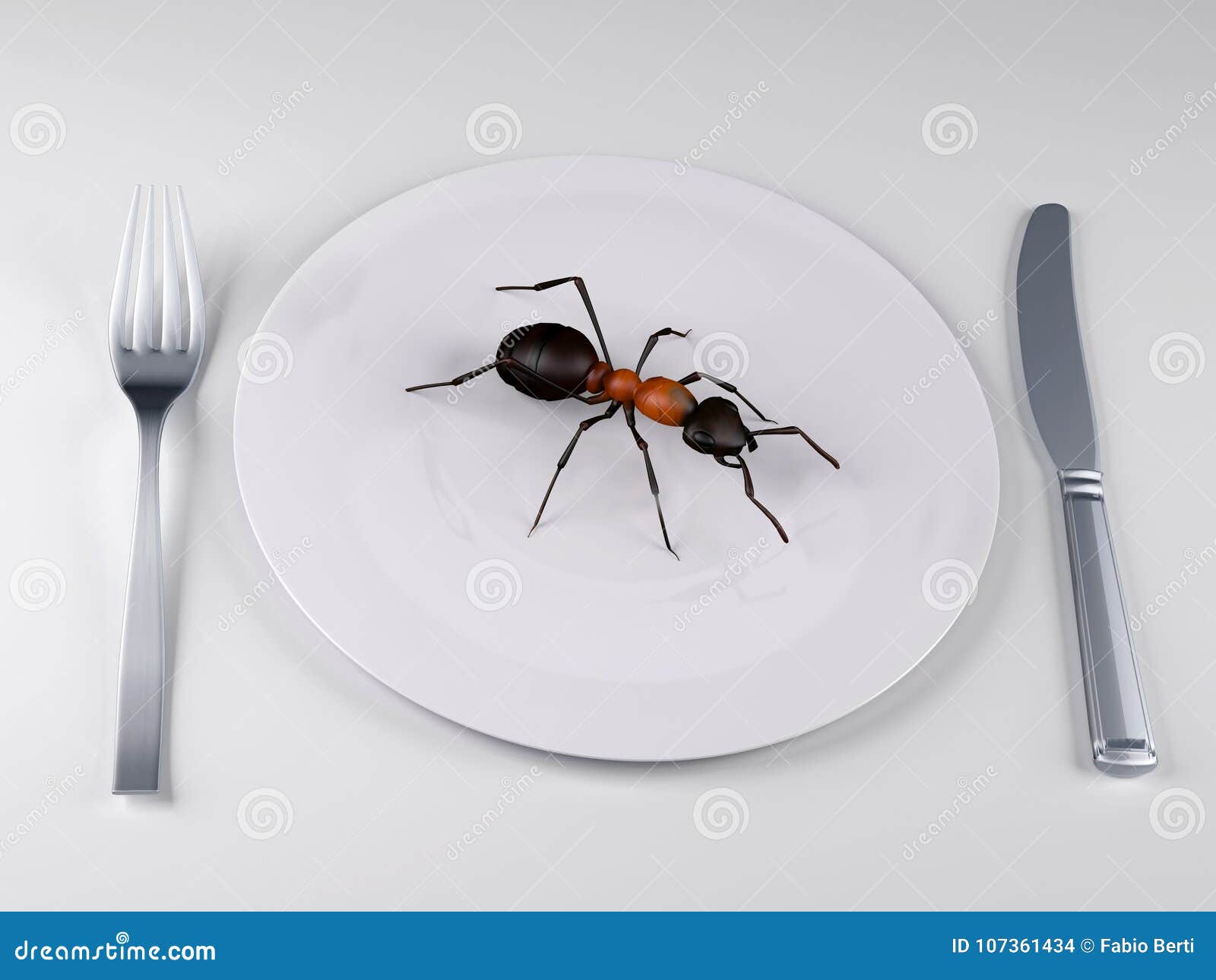 Insect Food On A Plate, The Future Food Concepts Royalty-Free Cartoon ...