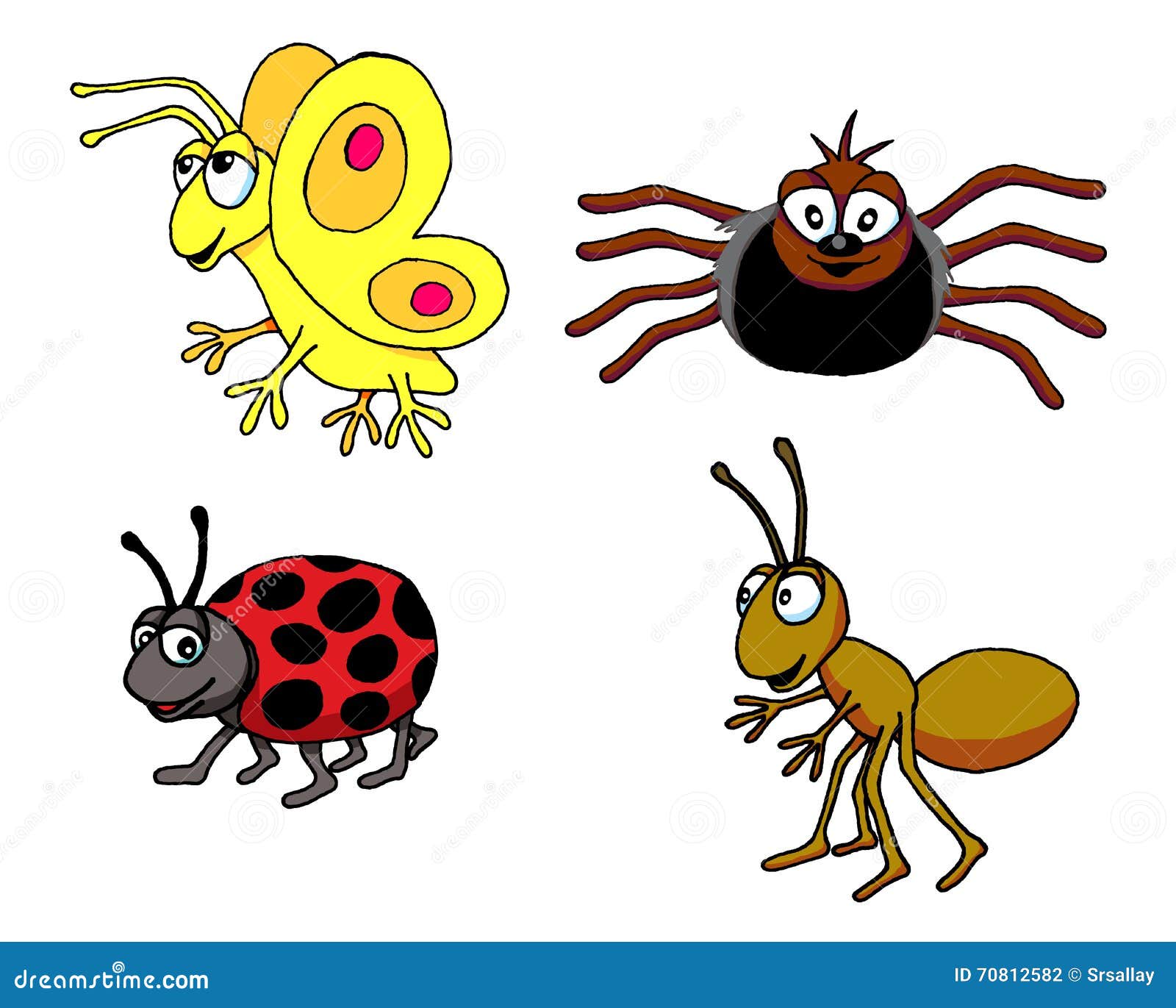 Insect Group stock vector. Illustration of color, ladybug - 70812582