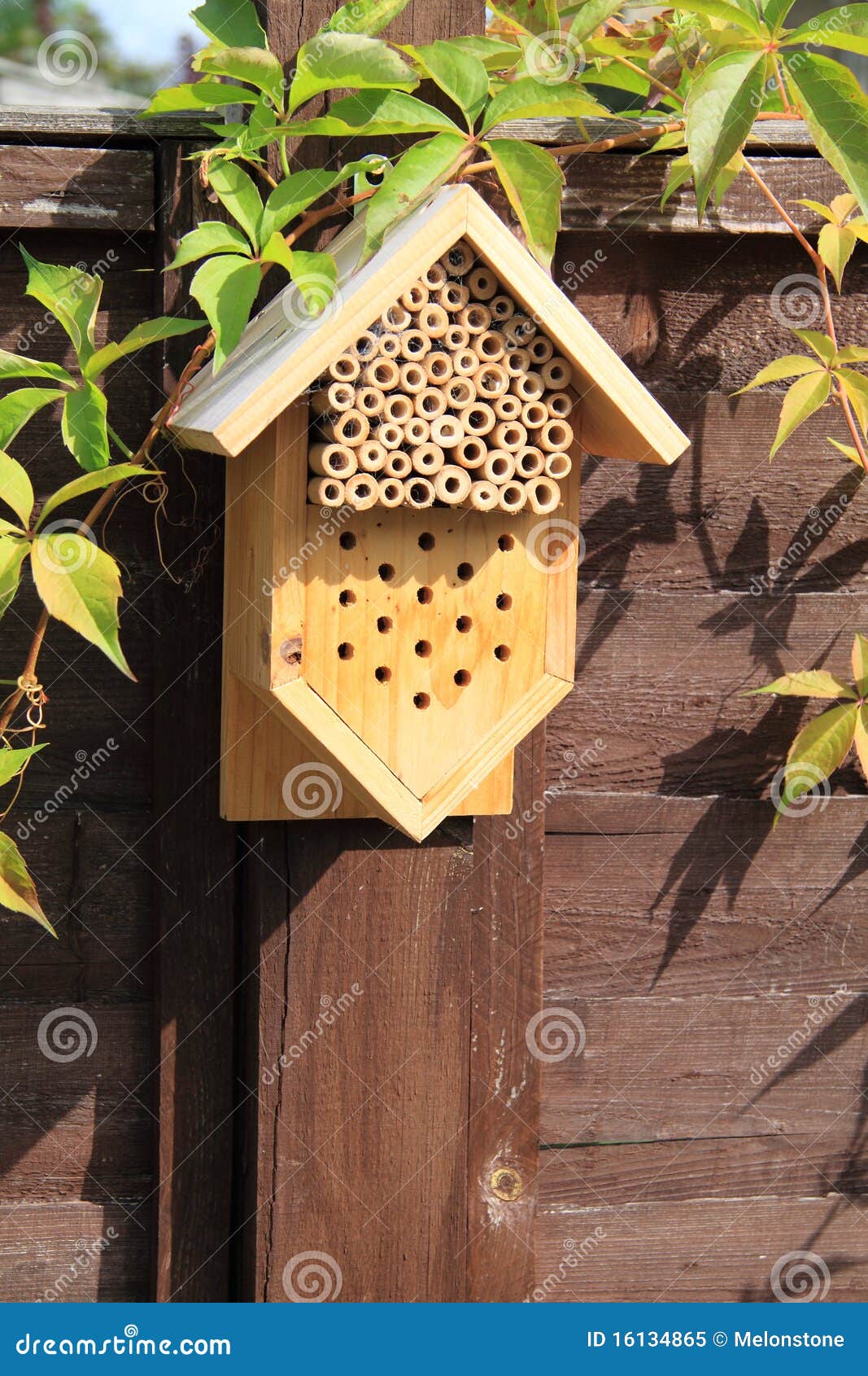 Insect house box stock image. Image of fence, garden - 16134865