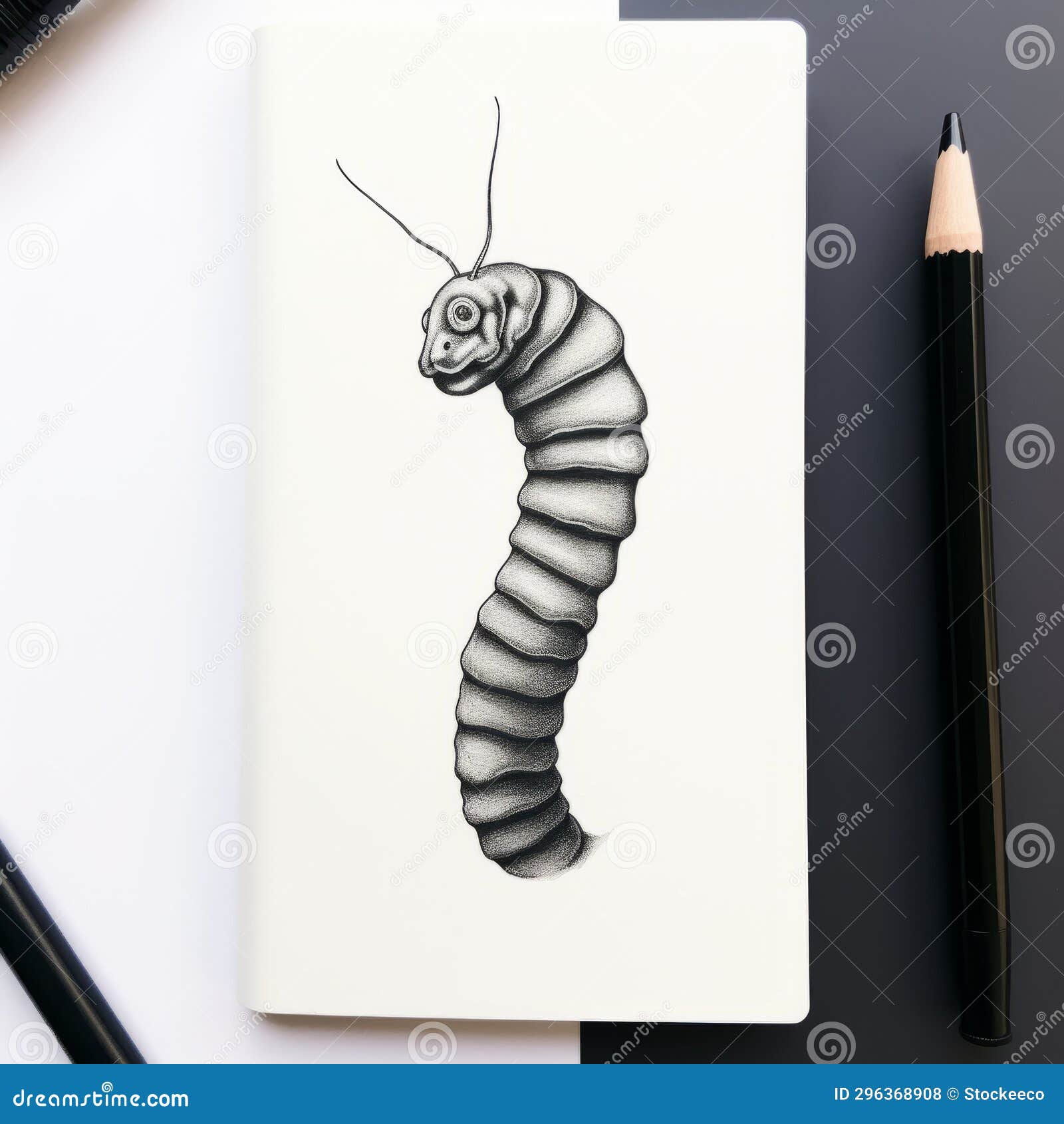 Insect-inspired Worm Sketch with Strong Linear Elements Stock ...