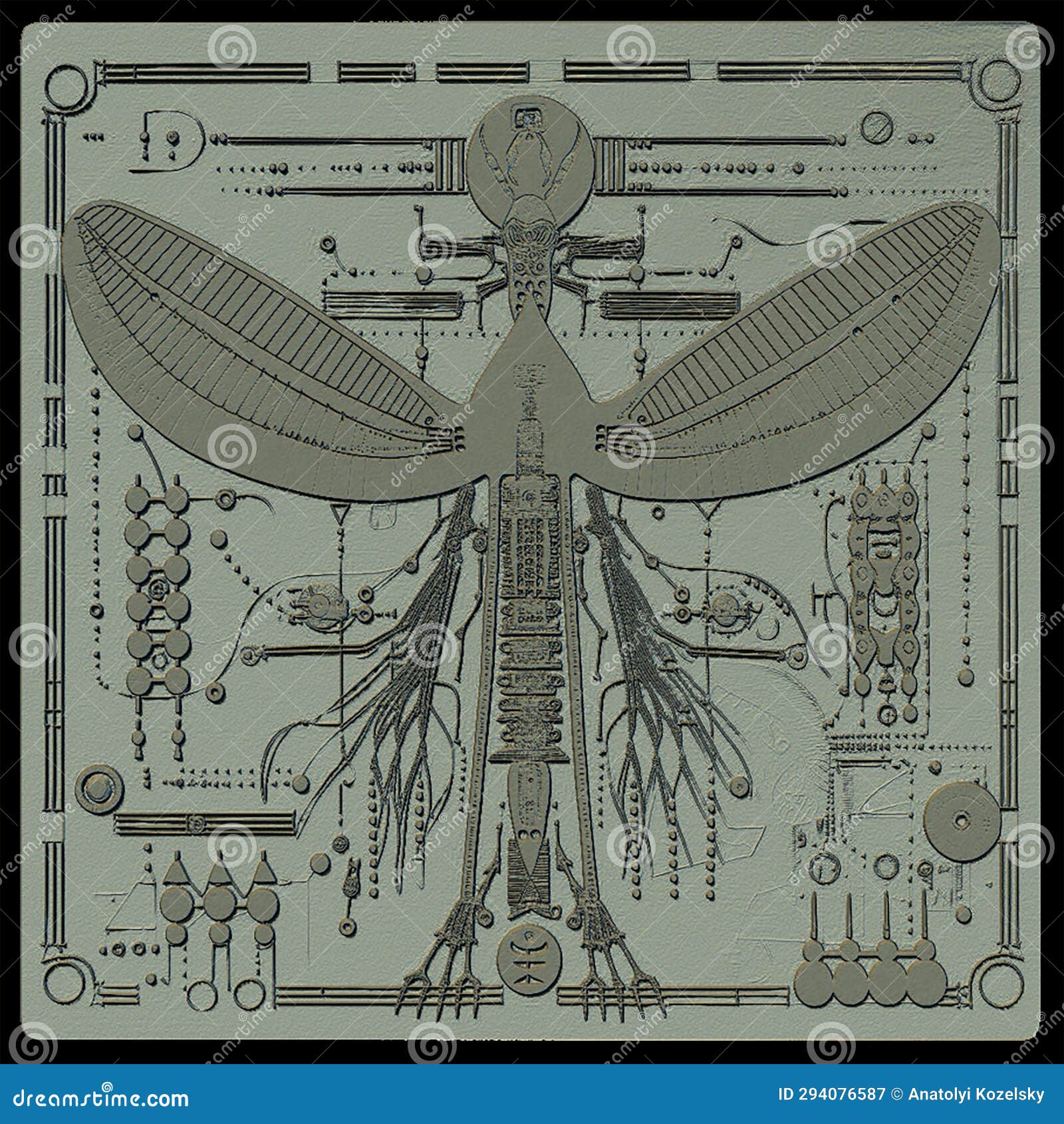Insect Microchip with Wings and Good Intentions. Stock Illustration ...