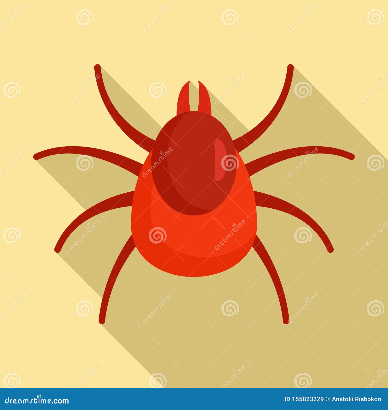 Insect Mite Icon, Flat Style Stock Vector - Illustration of attention ...