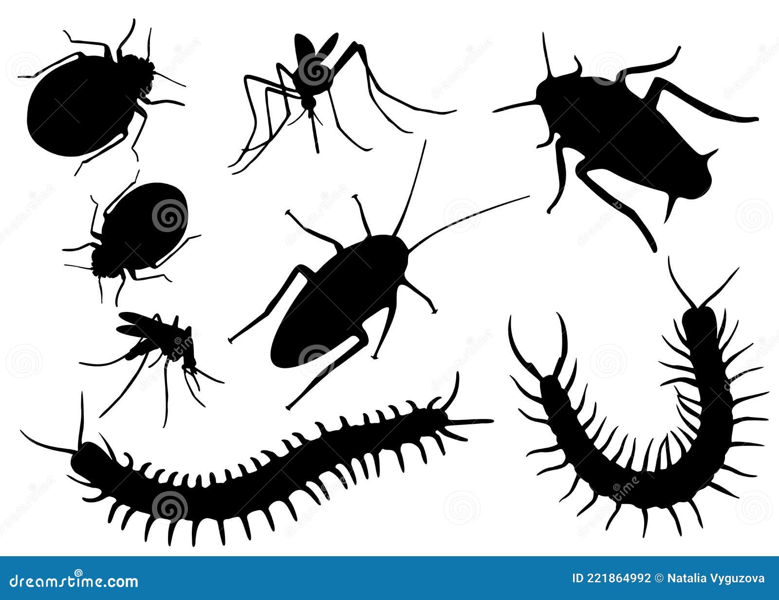 Insect pests in the set. stock vector. Illustration of vector - 221864992