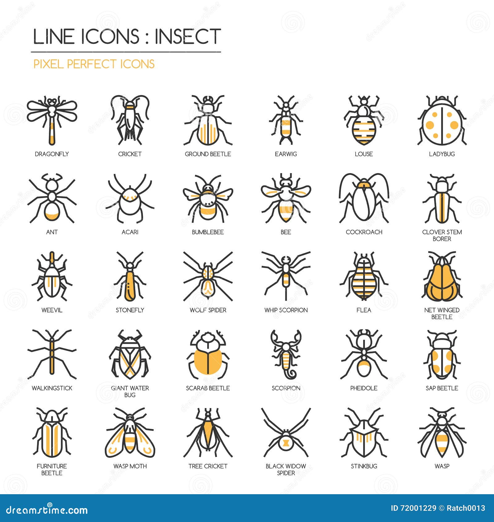 Insect, Pixel Perfect Pictogram Stock Illustratie - Illustration of ...