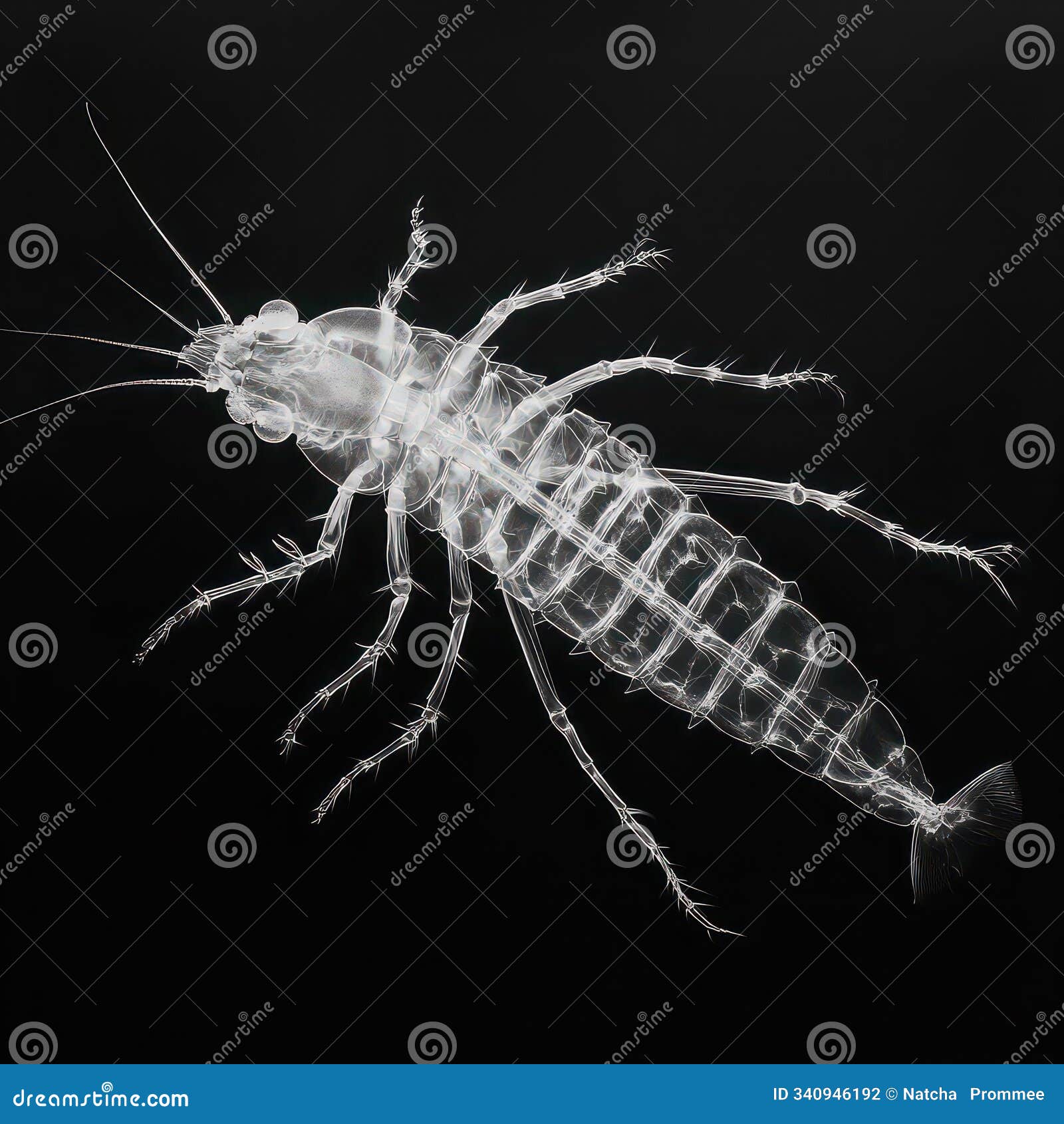 X-ray Image of an Insect on a Black Background Stock Illustration ...