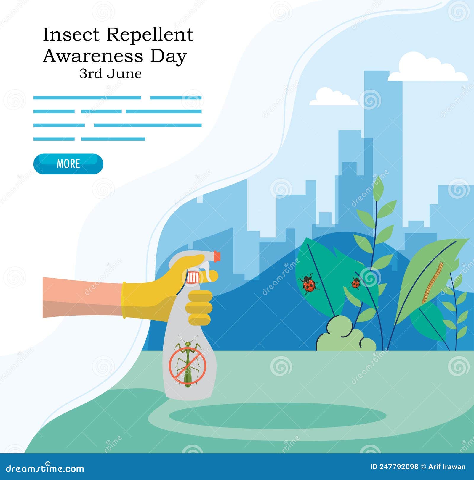 Insect Repellent Awareness Day Flat Illustration Stock Vector ...