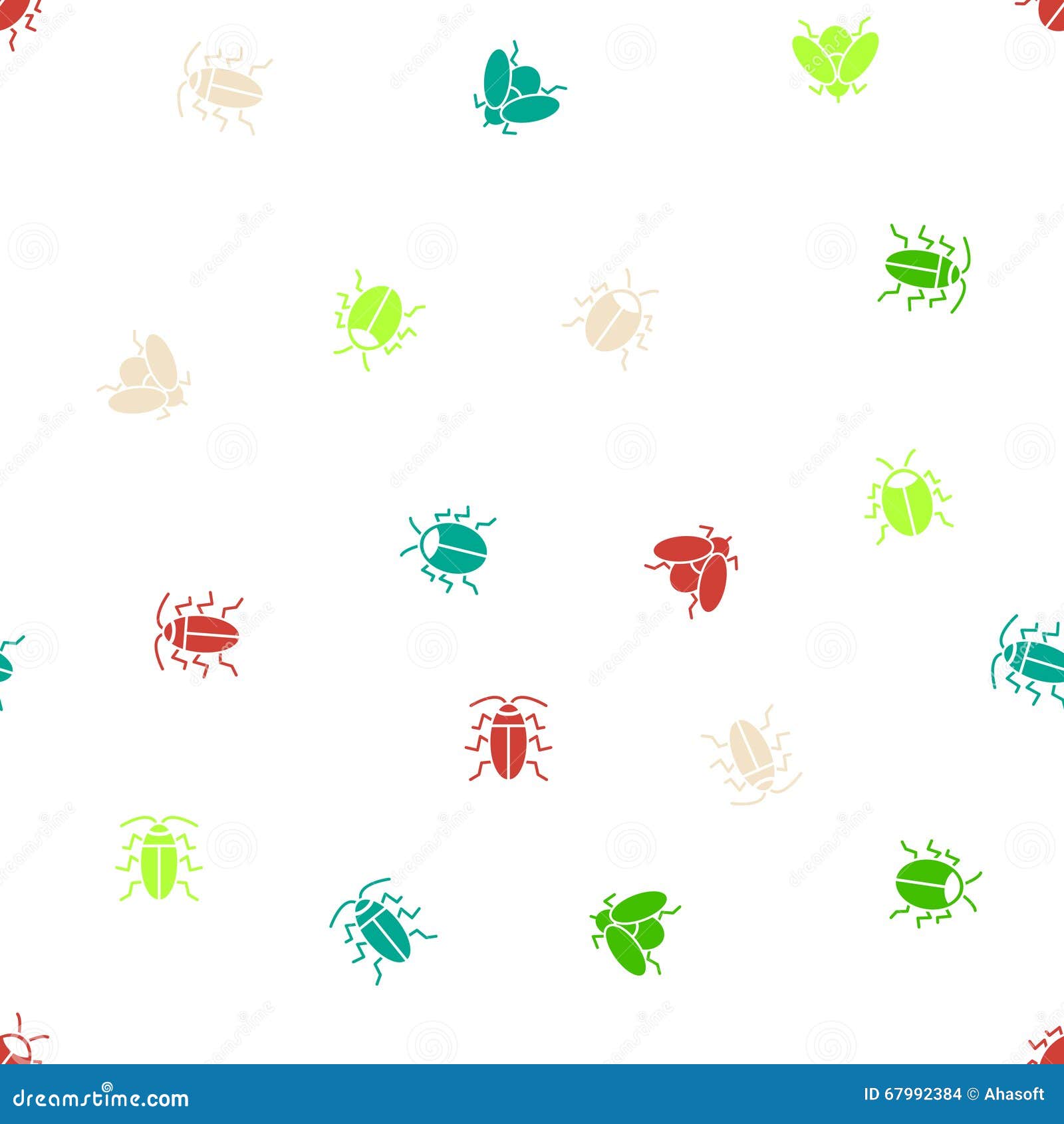 Insect Seamless Flat Vector Pattern Stock Vector - Illustration of ...
