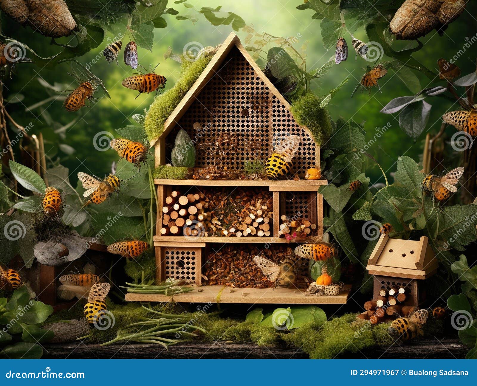 Insect Shelter with Constructions for Different Insects Made with ...