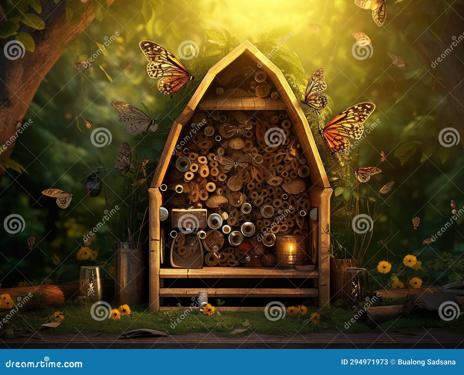 Insect Shelter with Constructions for Different Insects Made with ...