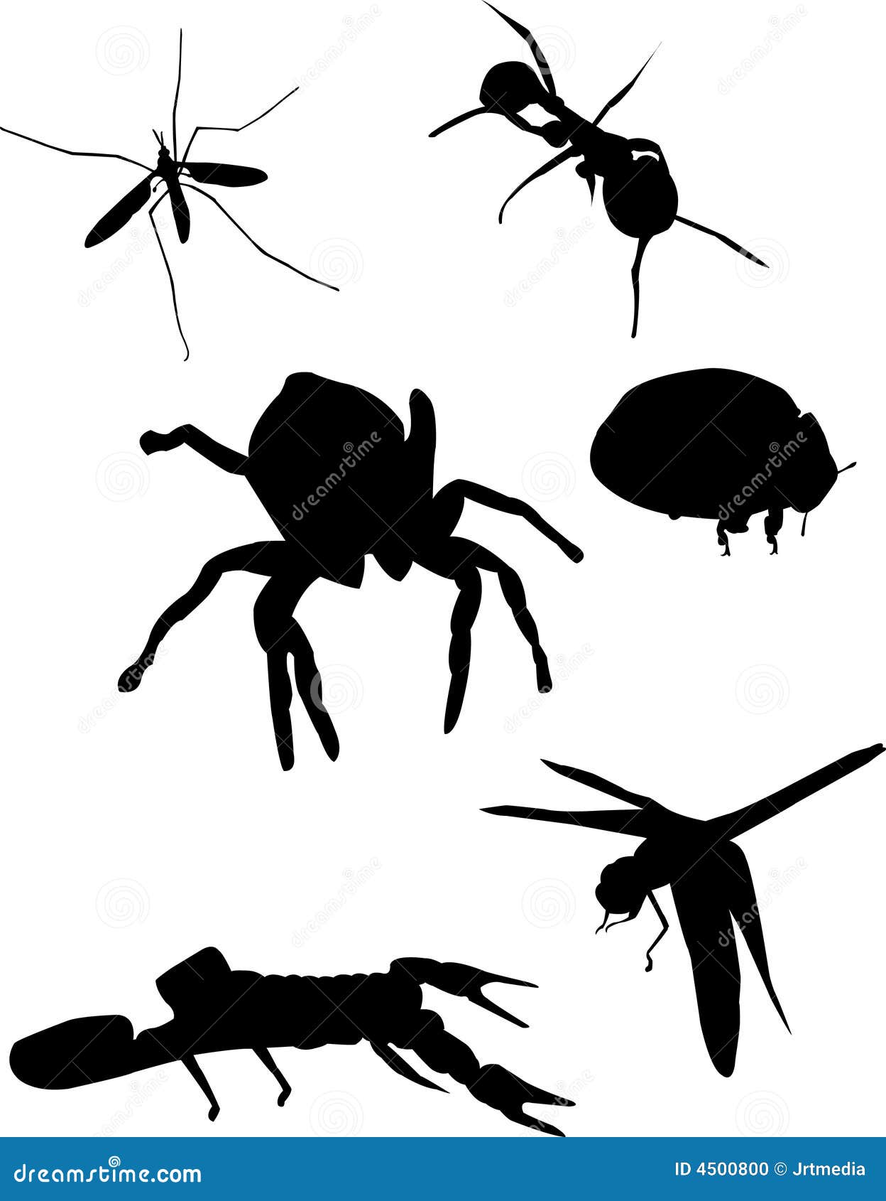 Insect Silhouettes stock vector. Illustration of bunch - 4500800
