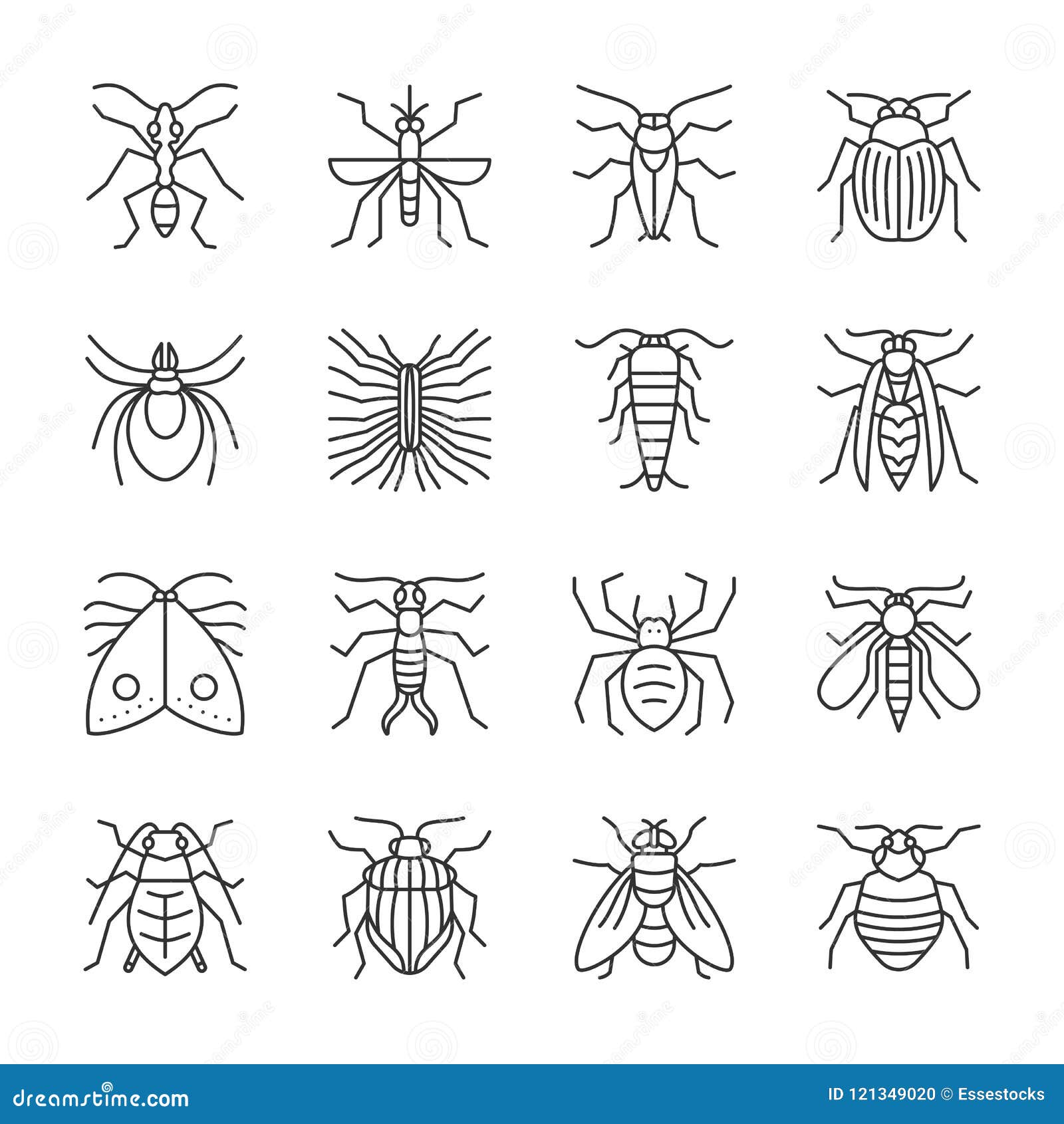 Insect Thin Line Icon Set Editable Stroke Stock Vector - Illustration ... Insect Thin Line Icon Set Editable Stroke Stock Vector - Illustration ...