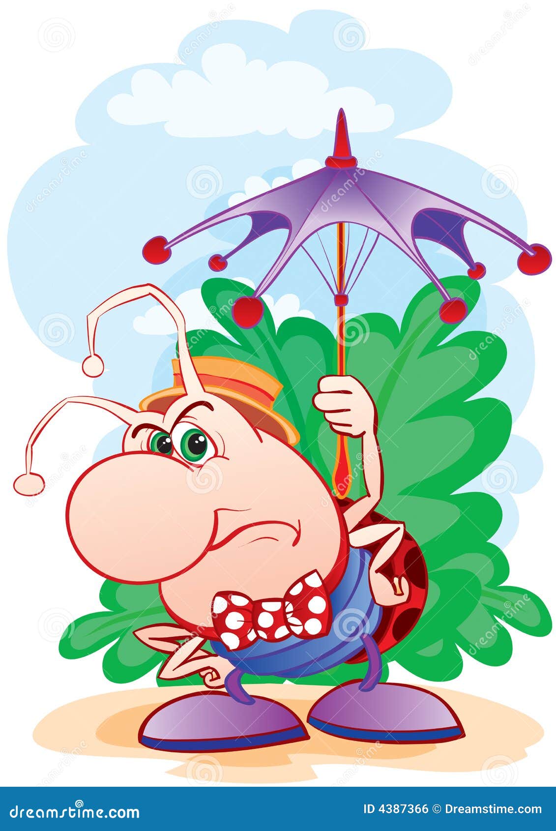 Insect with a umbrella stock vector. Illustration of insect - 4387366