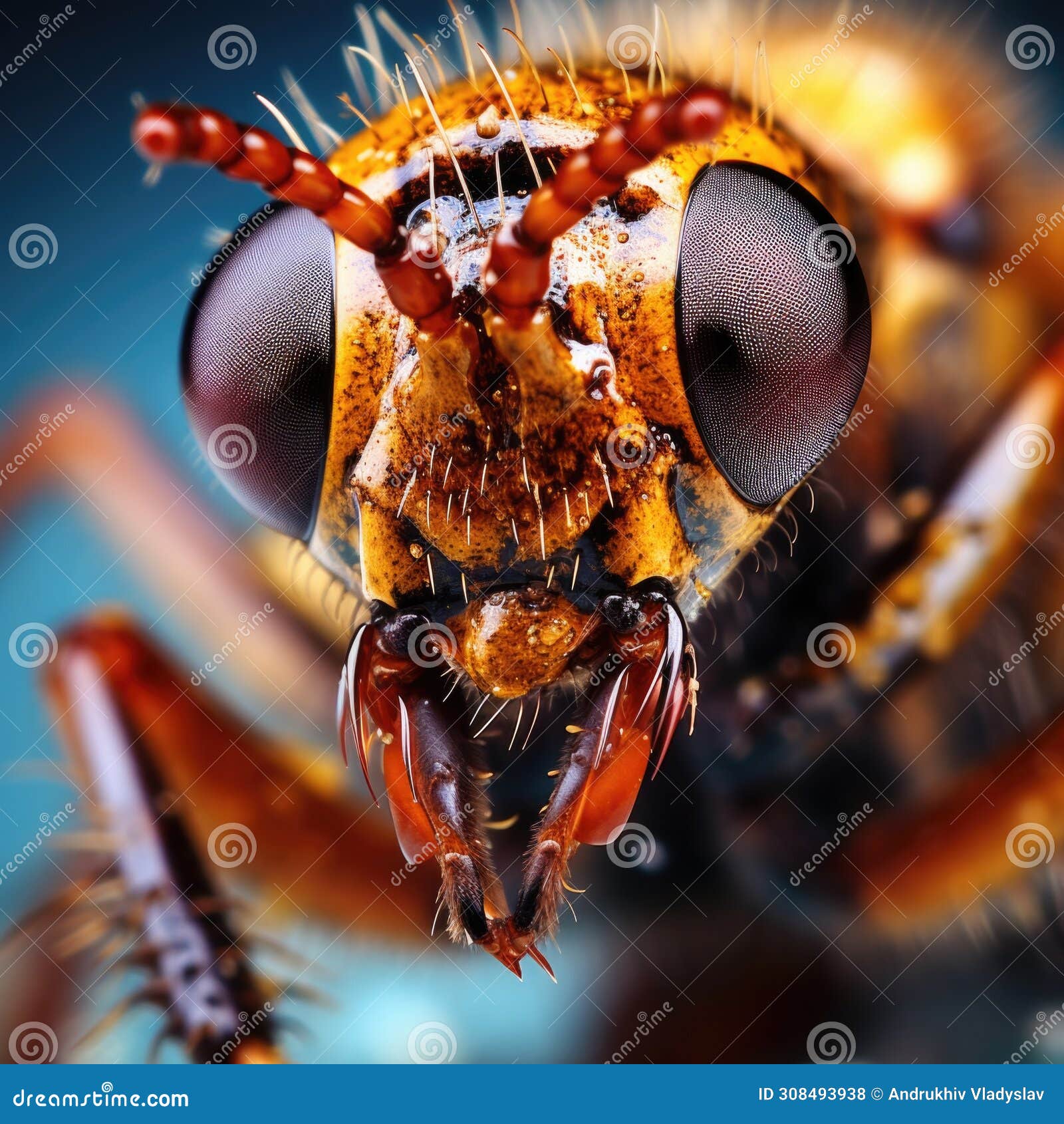 Insect Under the Microscope Stock Illustration - Illustration of stage ...