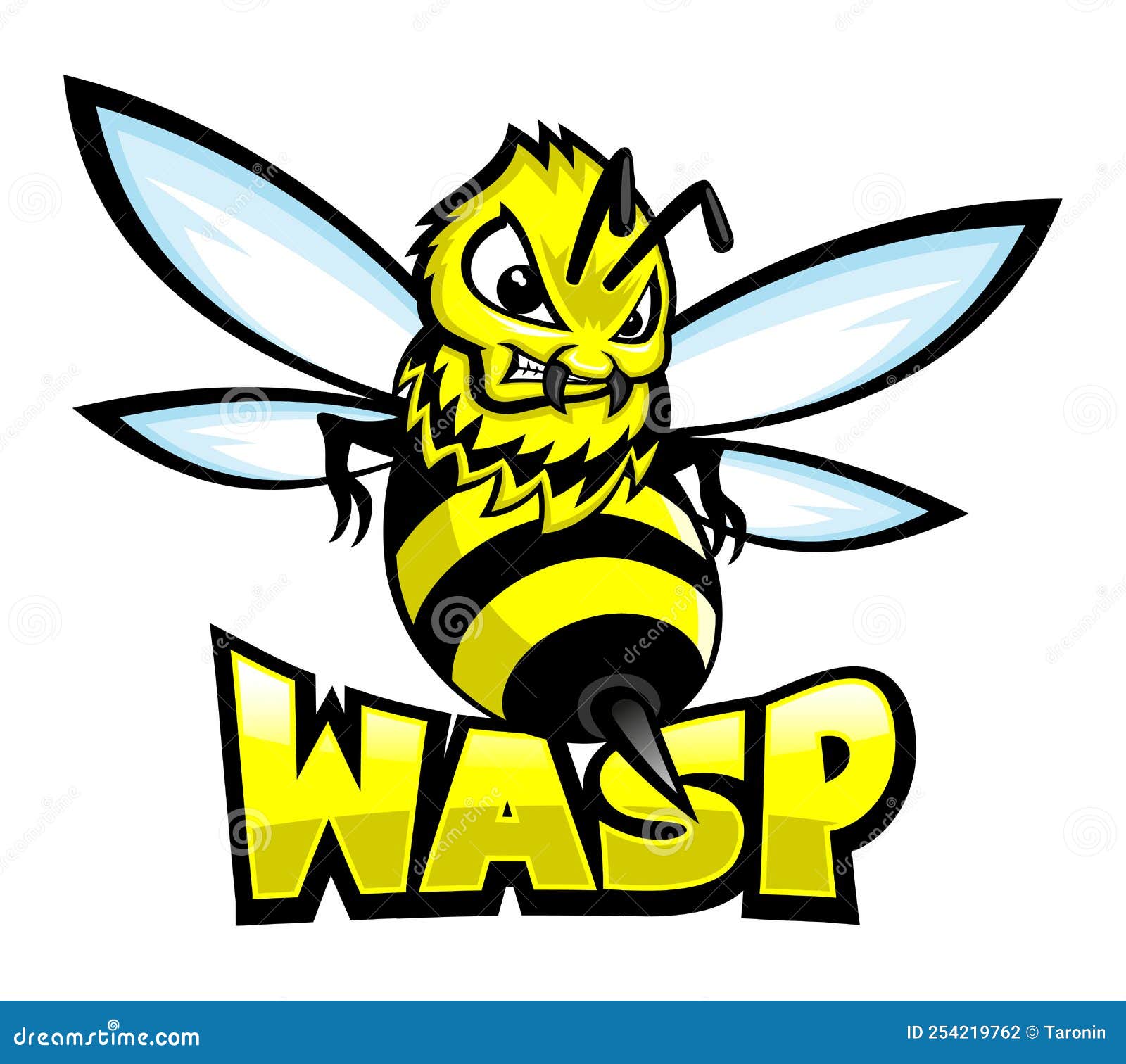 Non Insect Wasp Sign. Black Wasp Silhouette. A Stinging Insect. Vector ...