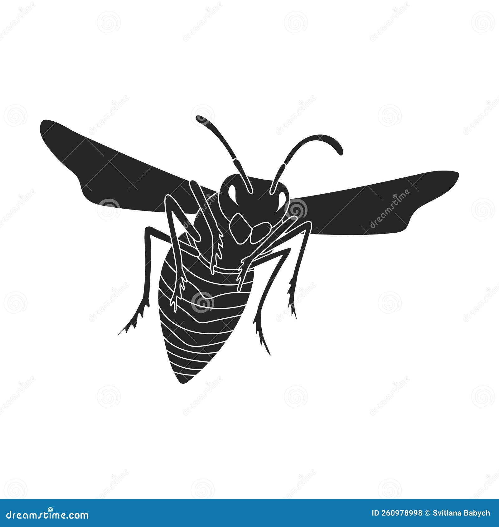 Insect Wasp Icon. Black Wasp Vector Illustration On A White Background ...