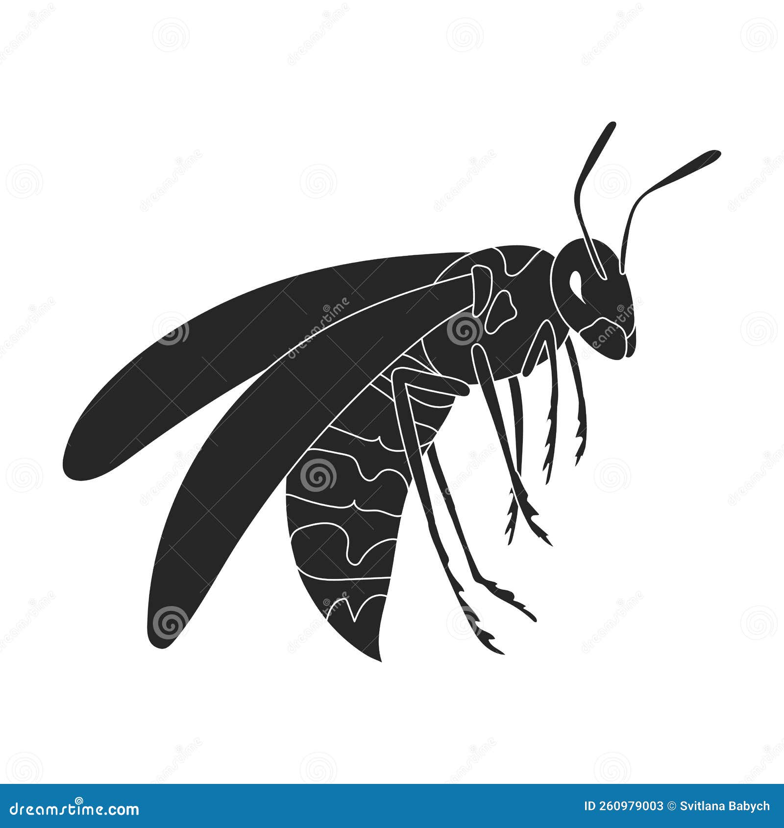 Insect Wasp Vector Icon.Black Vector Icon Isolated on White Background ...
