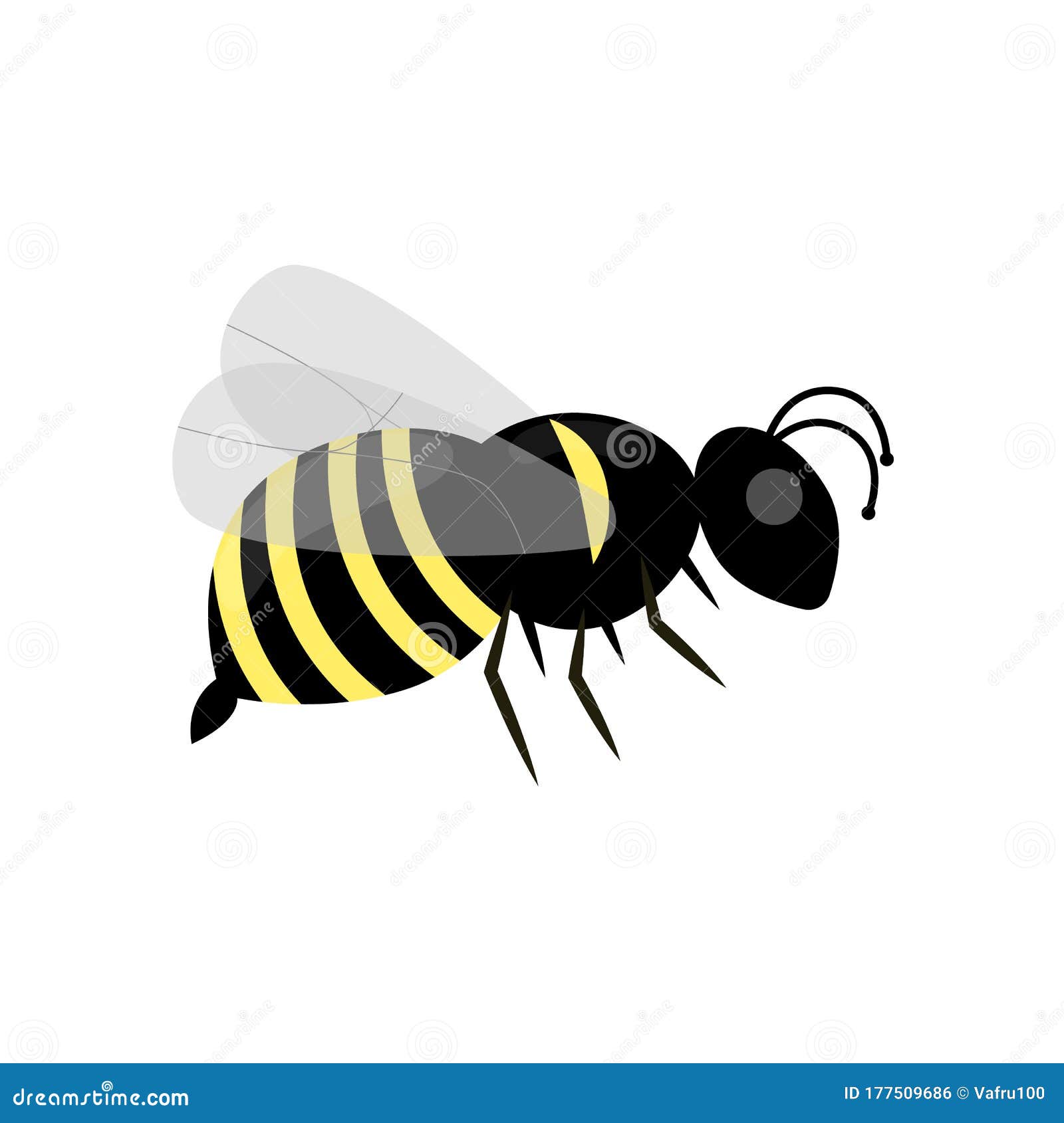 Insect Wasp Icon. Black Wasp Vector Illustration On A White Background ...