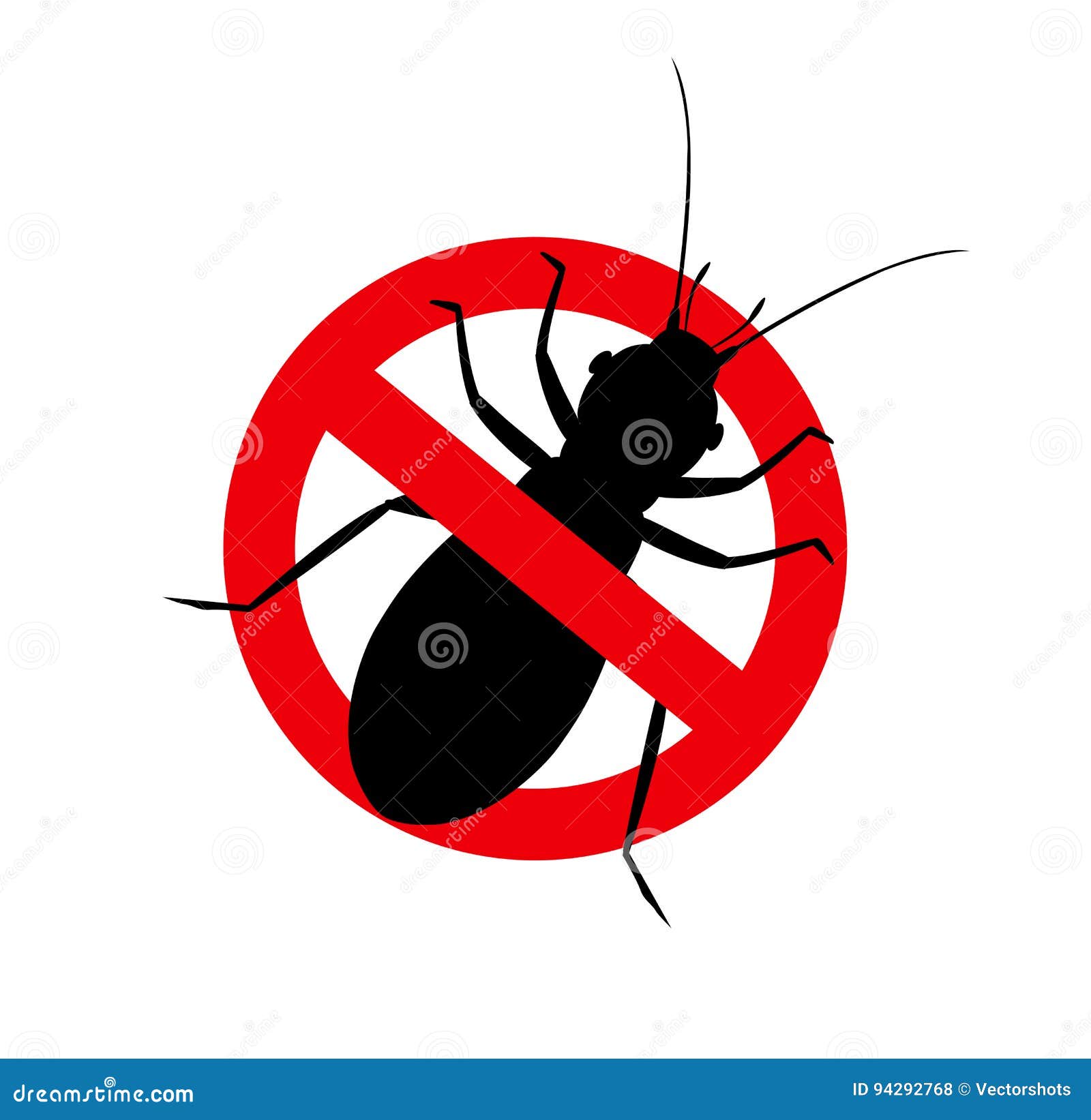 Insecte interdit de pou illustration de vecteur. Illustration du alerte ...
