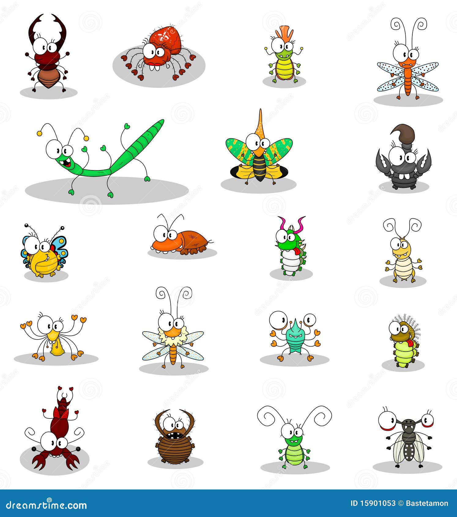 Insectes de dessin animé illustration de vecteur. Illustration du ...